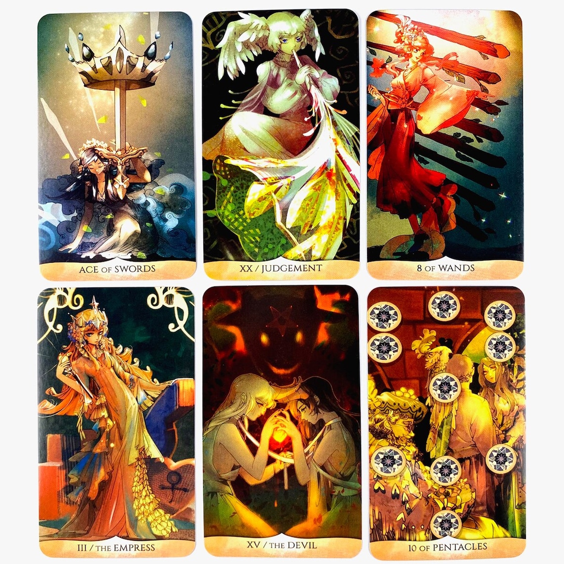 Traditional Manga Tarot Deck. Classic 78-card deck with | Etsy