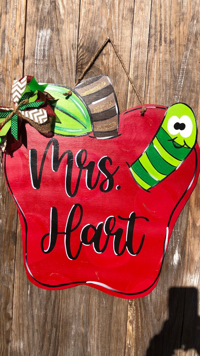 Teacher Appreciation Day Door Hanger Apple Teacher - Etsy