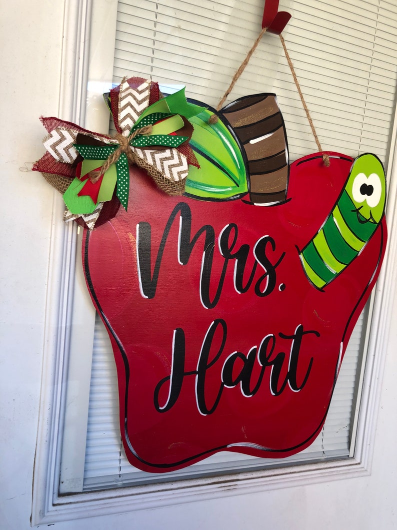 Teacher Appreciation Day Door Hanger Apple Teacher - Etsy