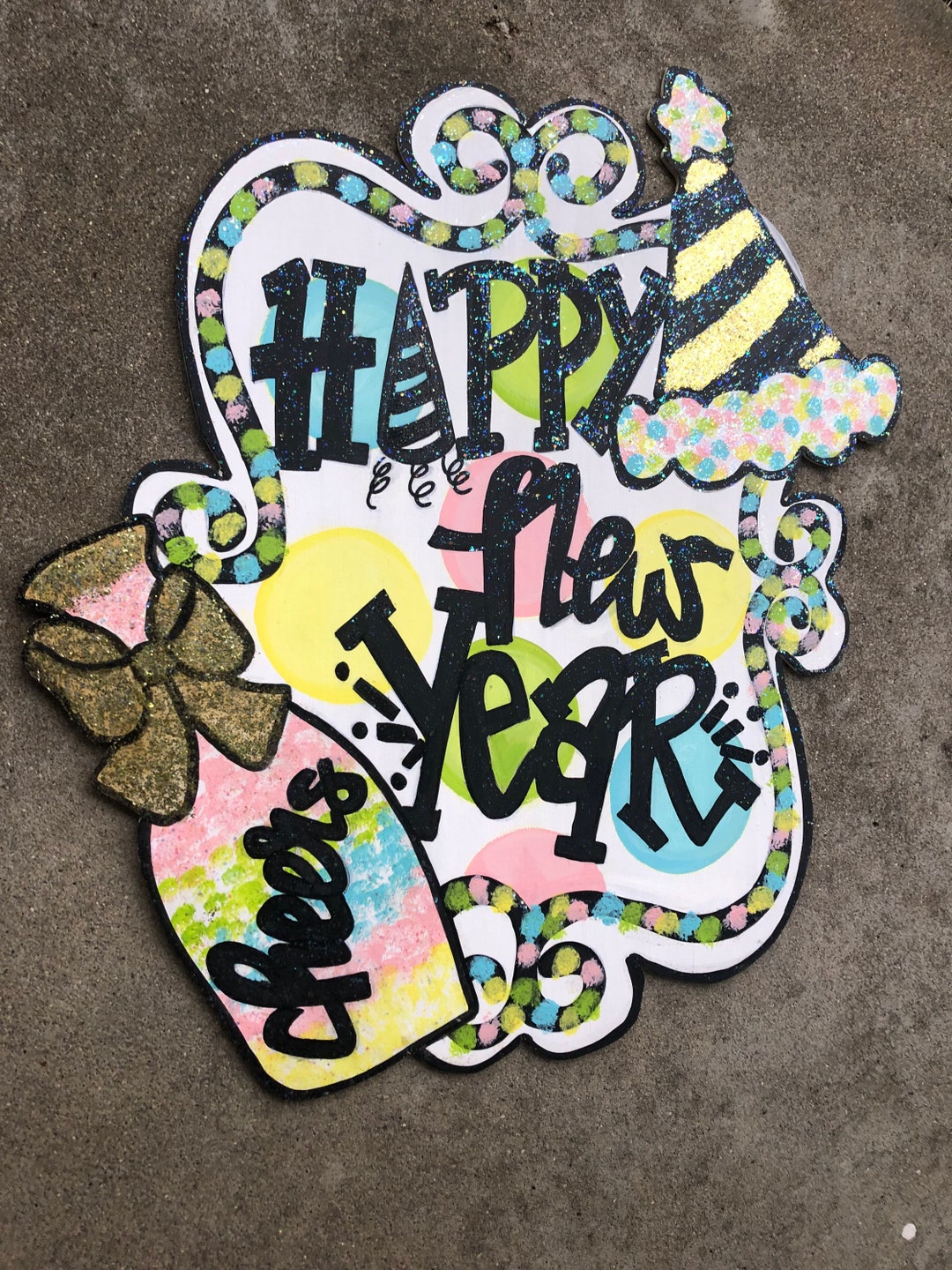New Years Door Hanger, New Years Door Hanger, Door Decor, New Years ...