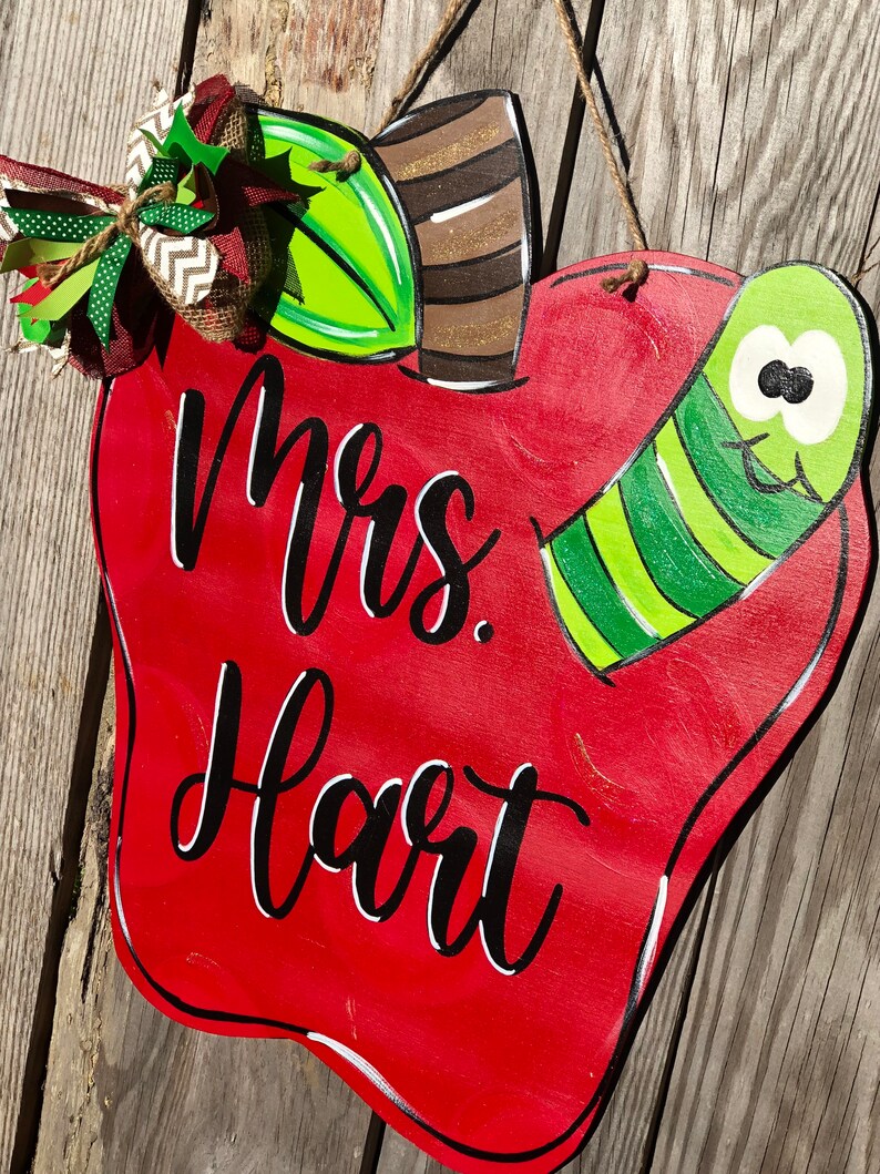 Teacher Appreciation Day Door Hanger Apple Teacher - Etsy