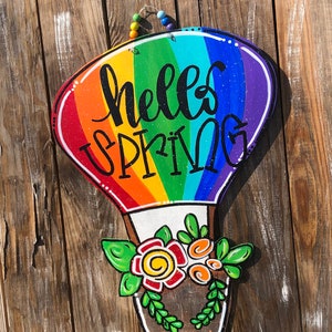 Hot Air Balloon Door Hanger, Hot Air Balloondoor Decor, Spring Wood ...