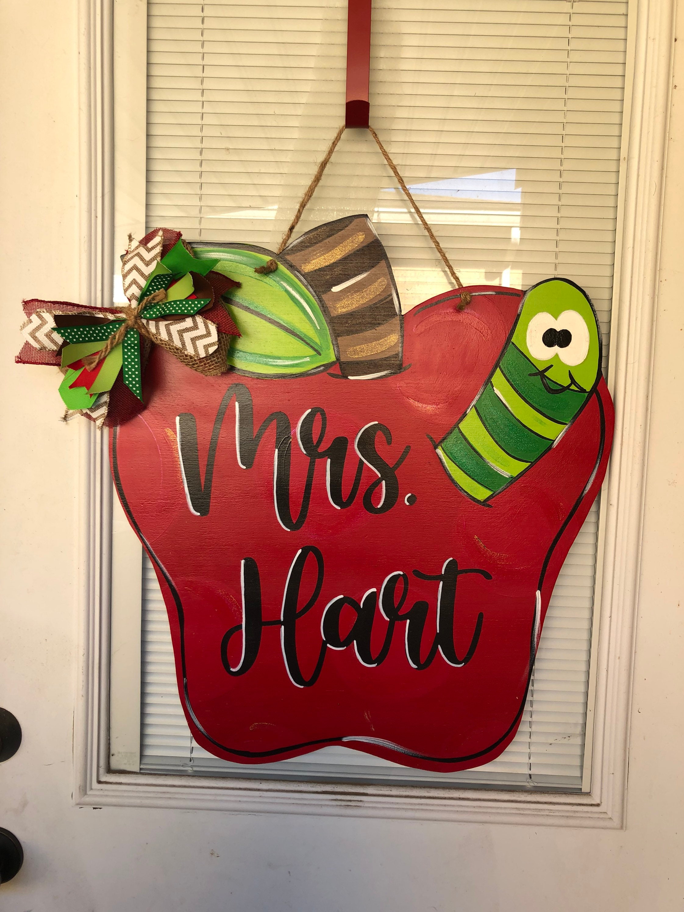 Teacher Appreciation Day Door Hanger Apple Teacher - Etsy