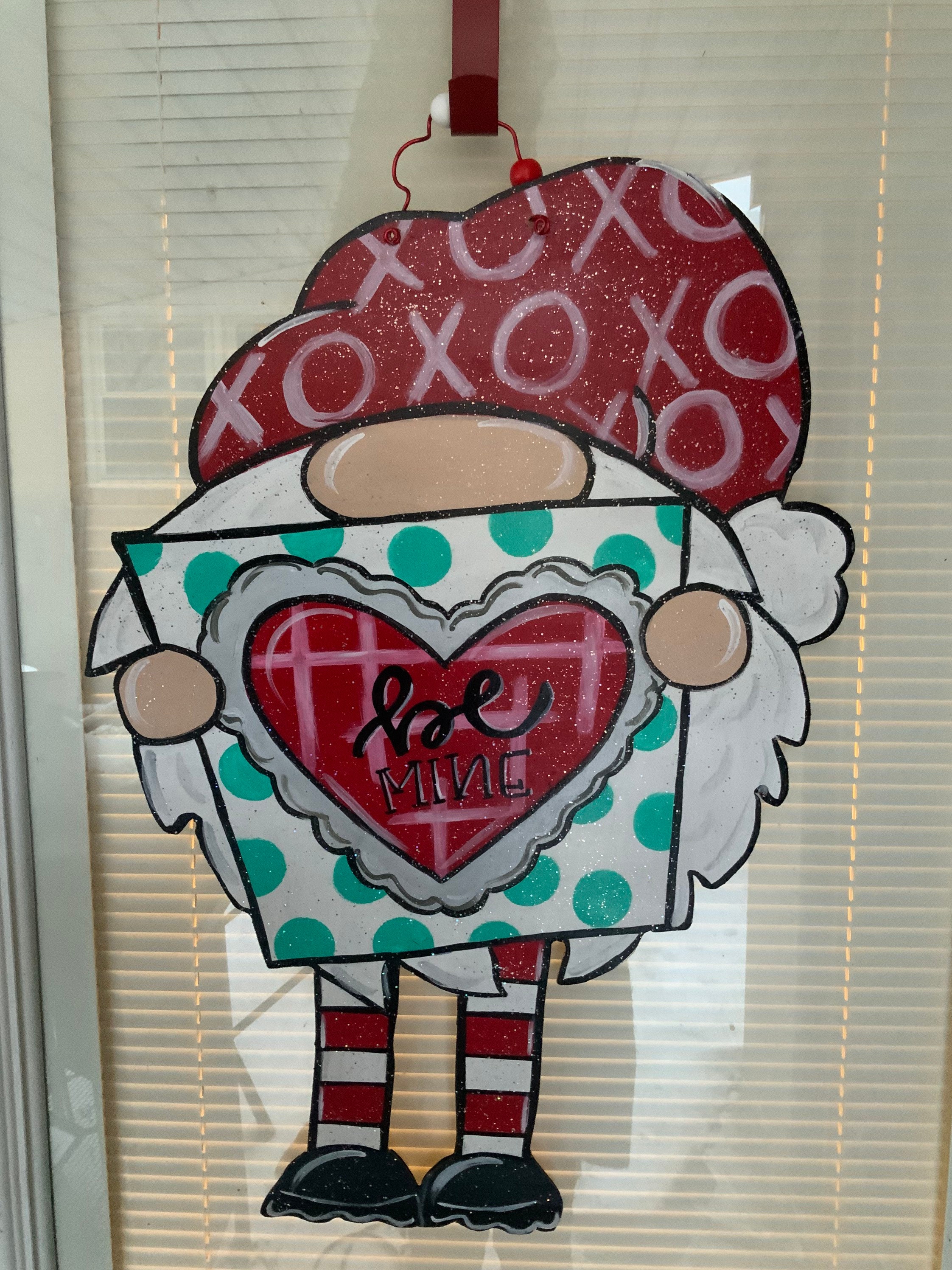 Valentines Day Gnome Door Hanger, Gnome Door Hanger, Valentines Door ...