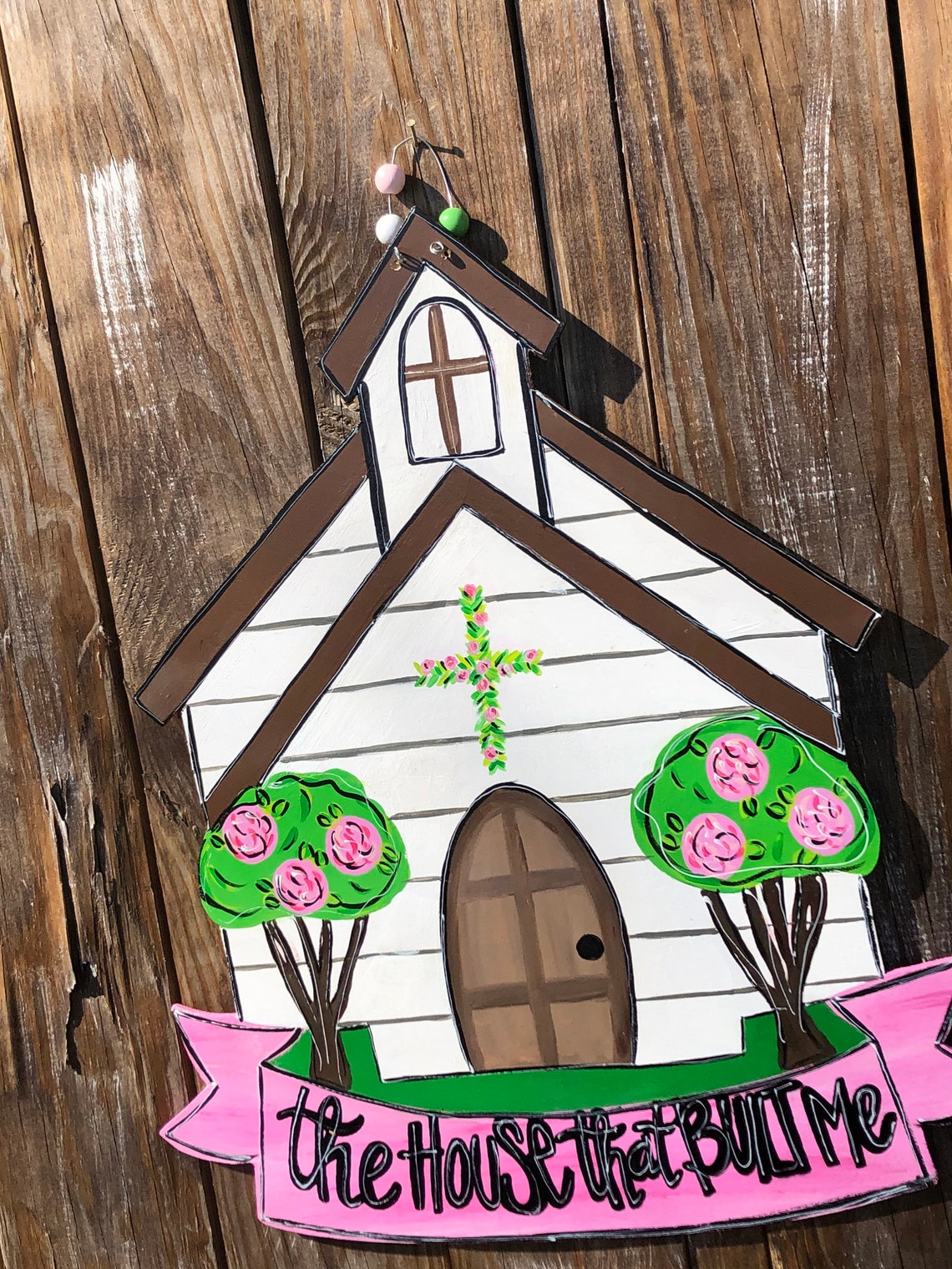 Church Door Hanger, Easter Door Hanger, Spring Decor, Church Wood ...