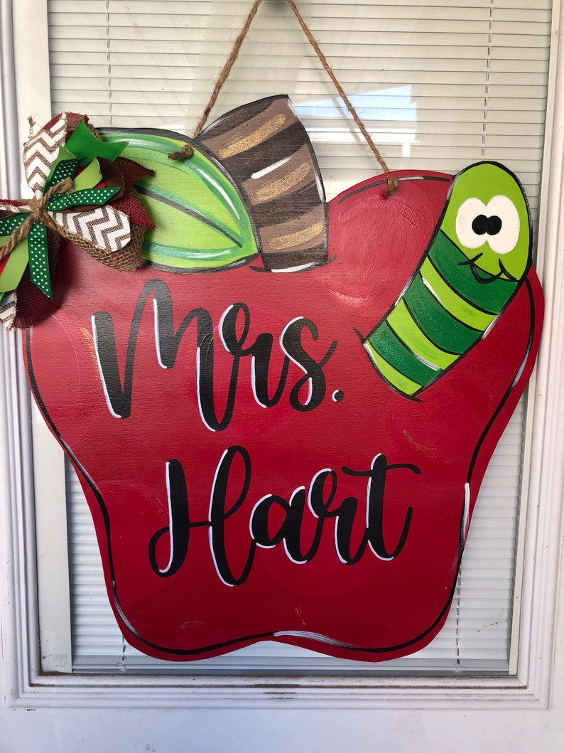 Teacher Appreciation Day Door Hanger Apple Teacher - Etsy