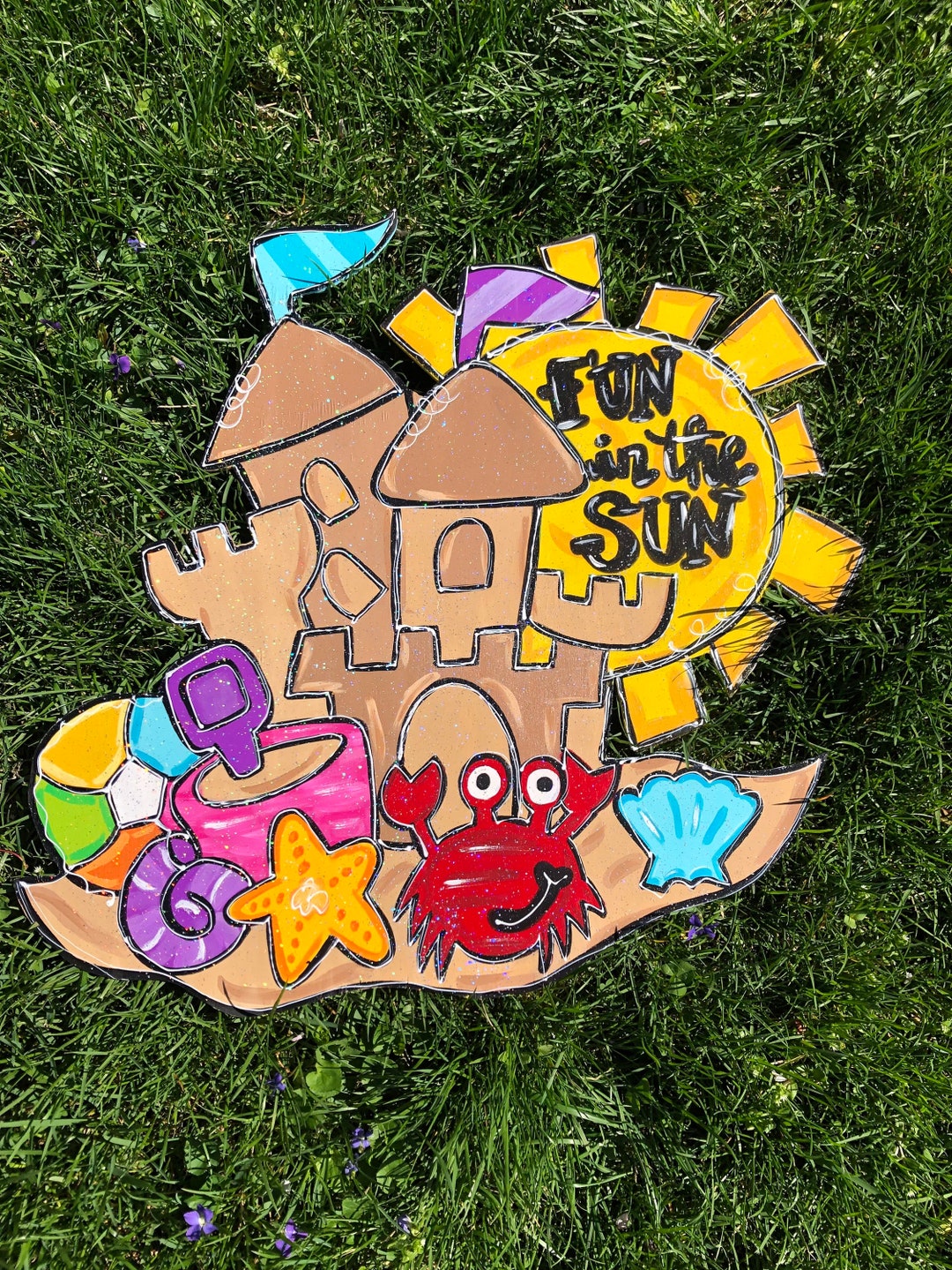 Summer Door Hanger, Summer Door Decor, Sandcastle Decor, Sandcastle ...