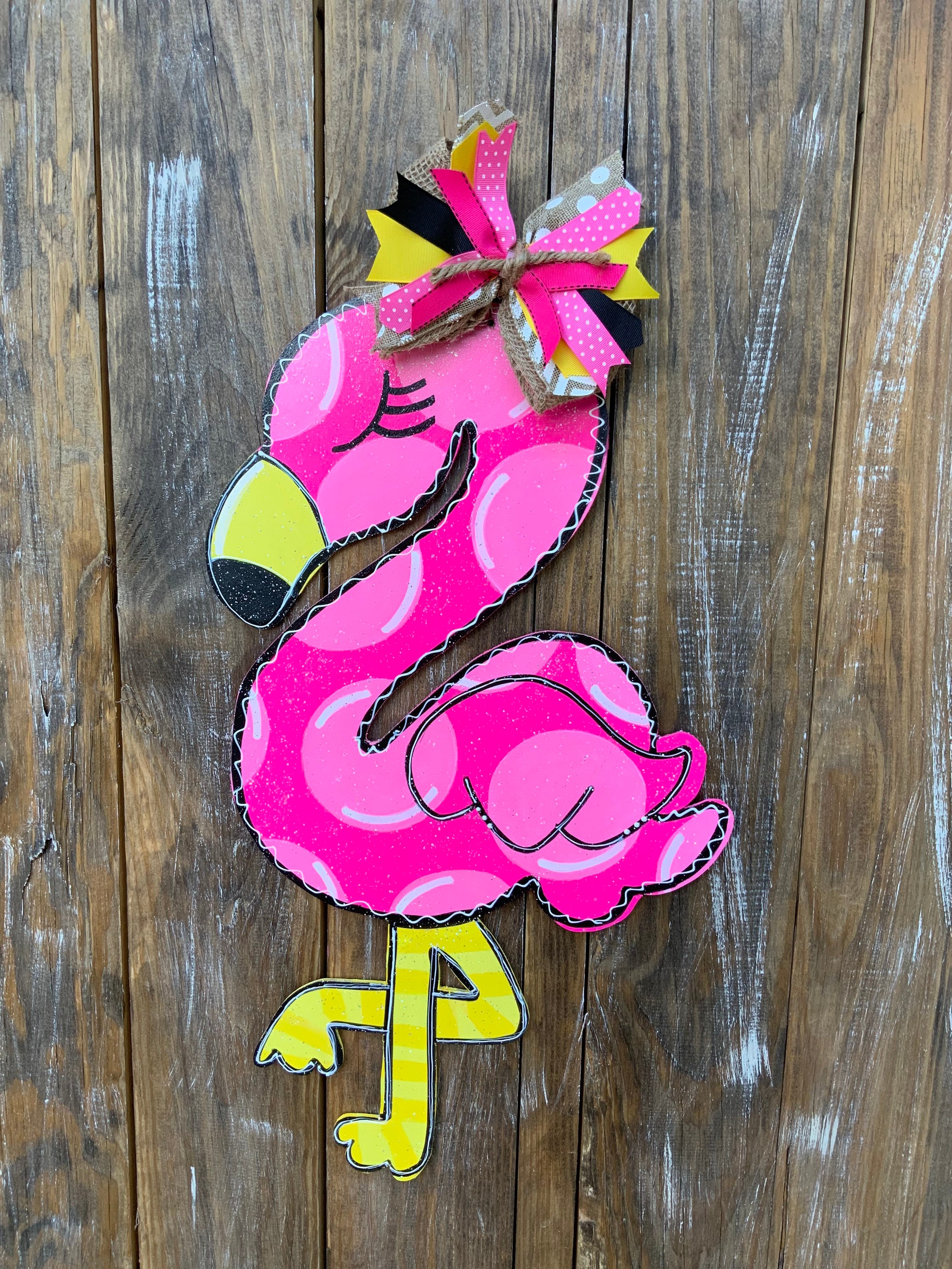 Flamingo Summer Door Hanger, Summer Flamingo Door Hanger, Flamingo ...