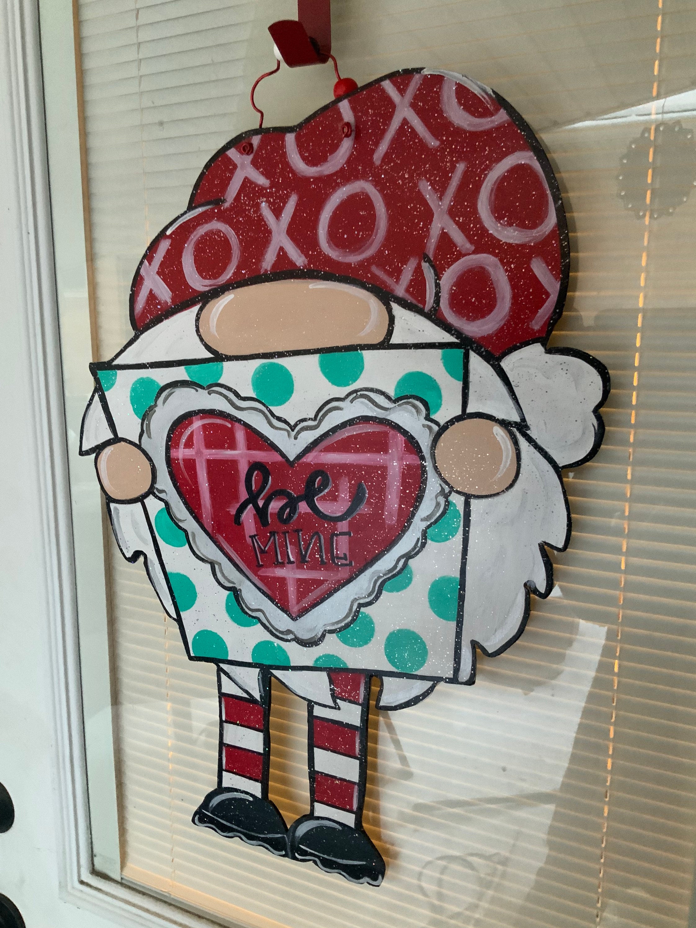 Valentines Day Gnome Door Hanger, Gnome Door Hanger, Valentines Door ...
