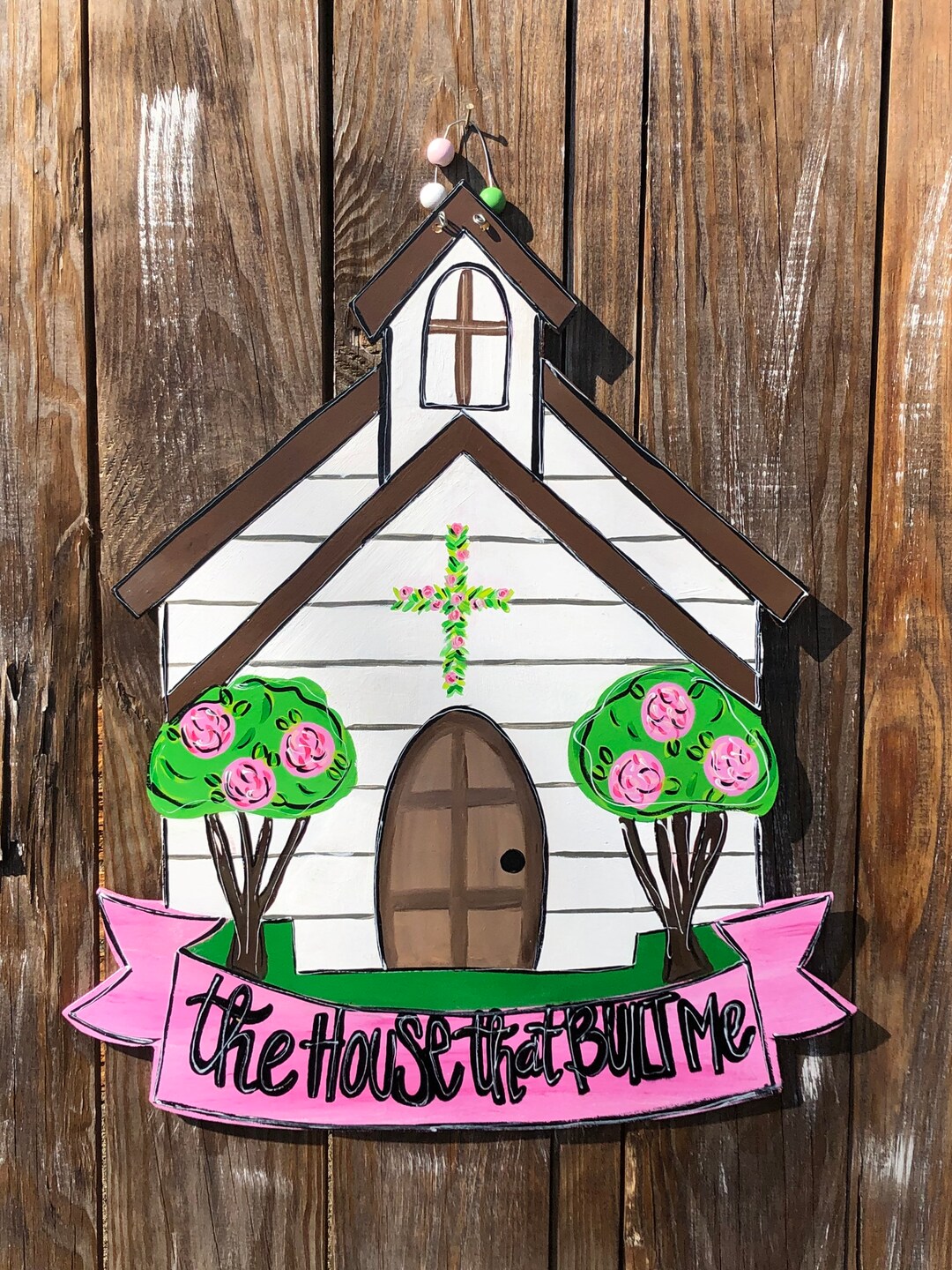 Church Door Hanger, Easter Door Hanger, Spring Decor, Church Wood ...