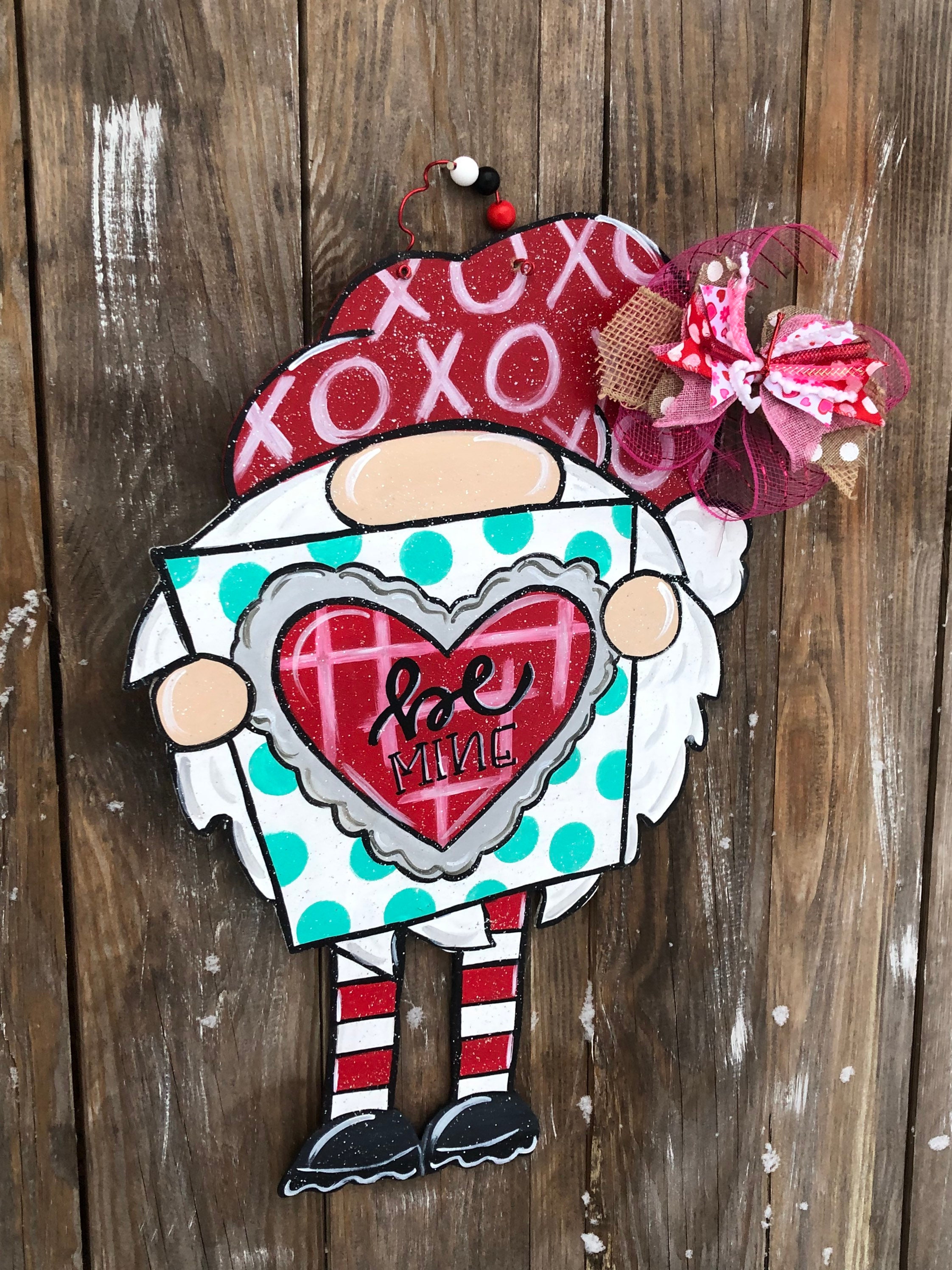 Valentines Day Gnome Door Hanger, Gnome Door Hanger, Valentines Door ...