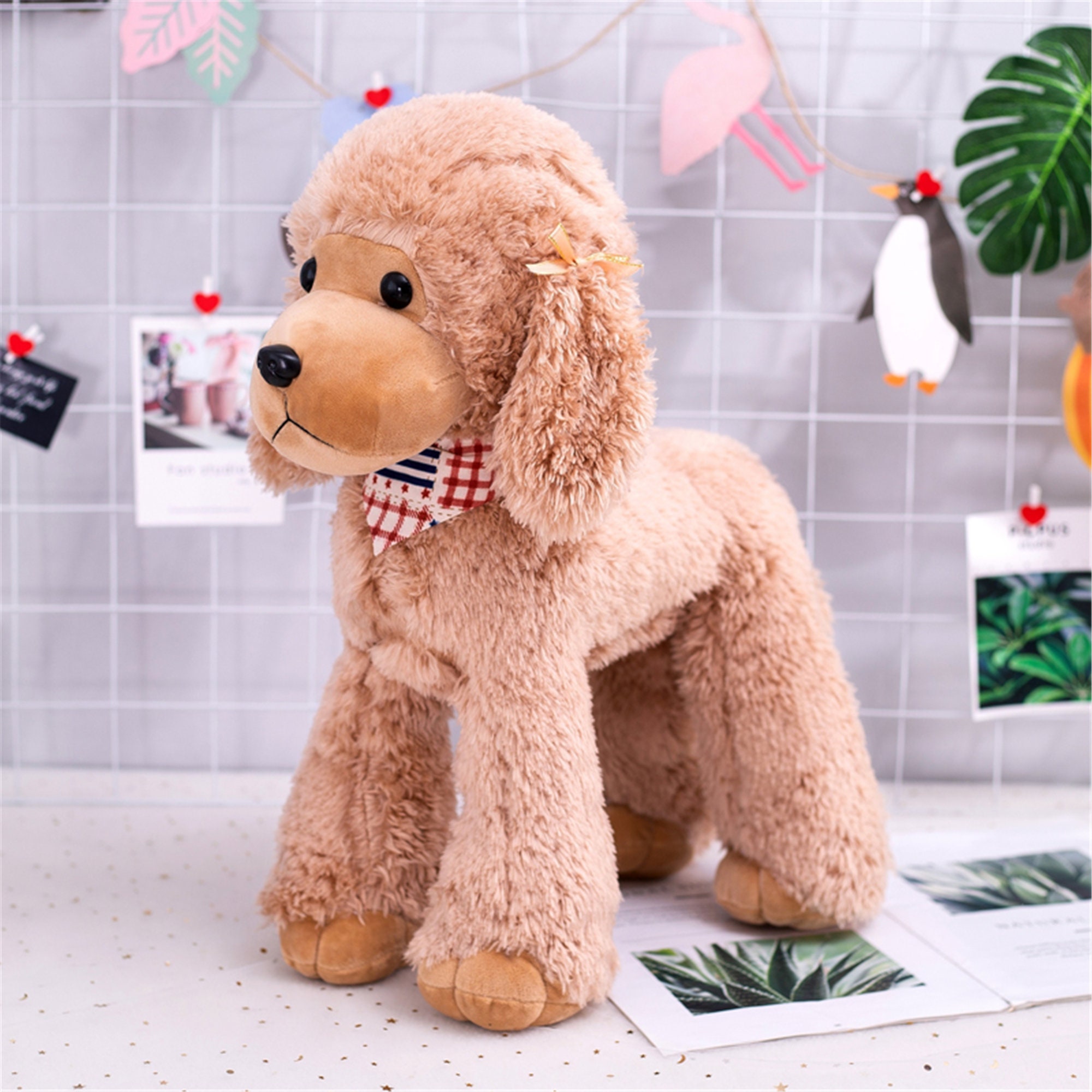 Dog Poodle Plush Toy Dog Plushie Brown Poodle Doll Comfort | Etsy