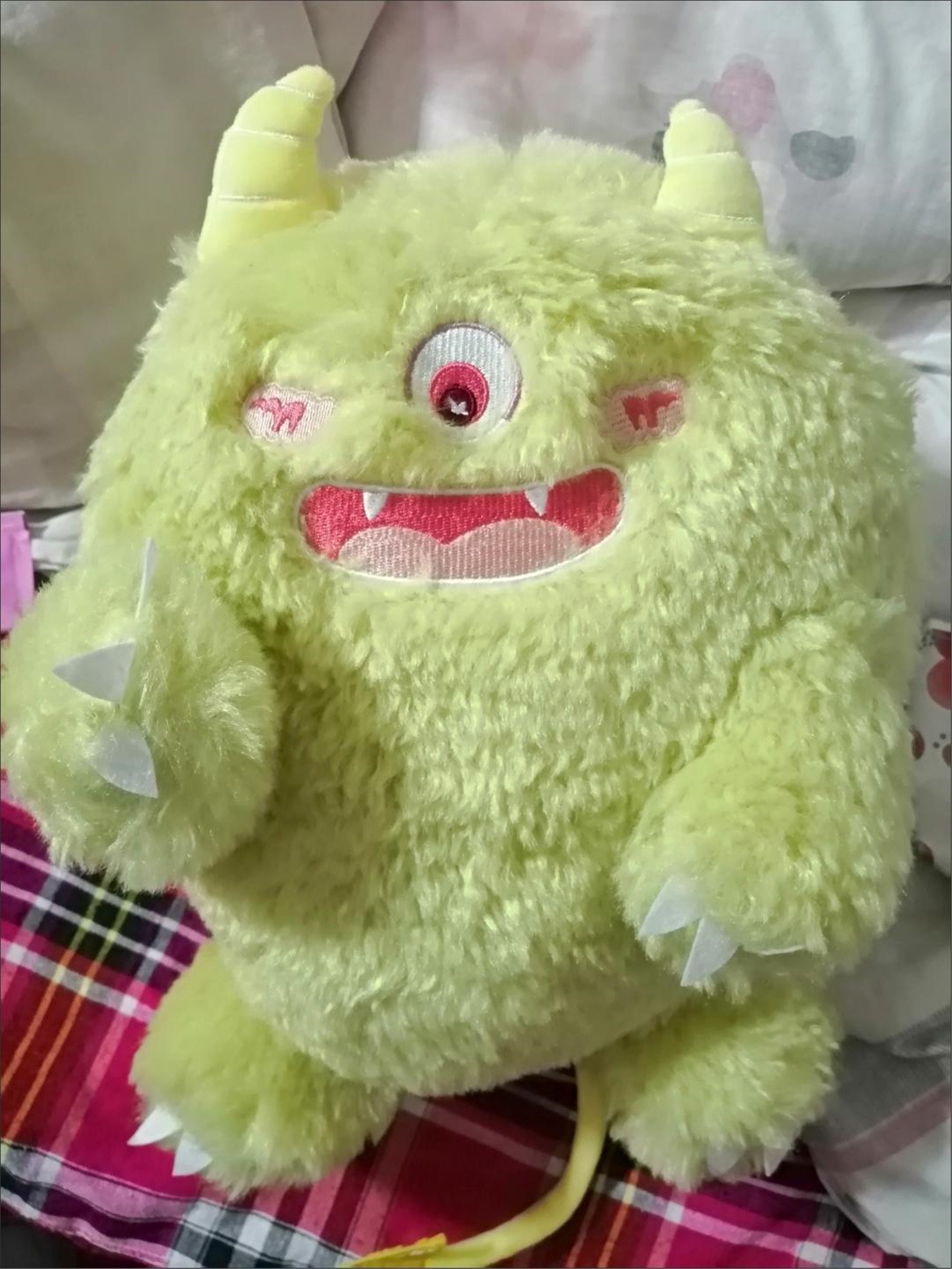 Blue monster plush toy fat one Pastel beige plushie monster | Etsy