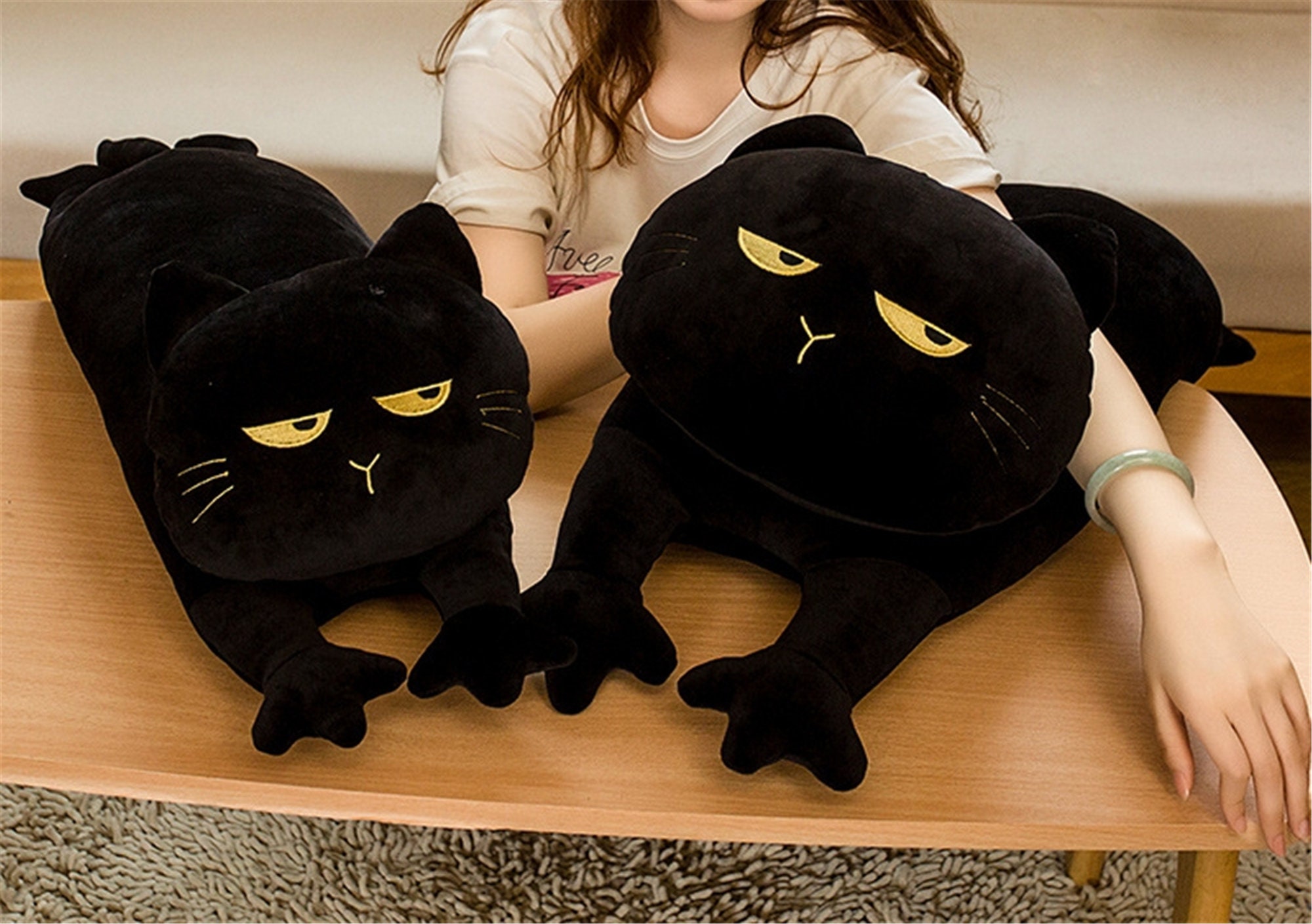 Black Cat Plush Toy Stuffed Cat Black Cat Doll Gift for baby | Etsy