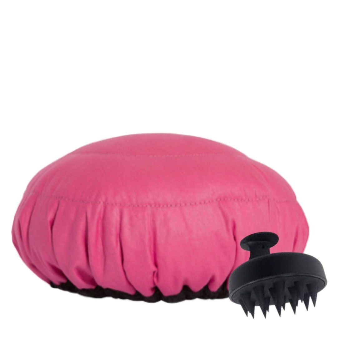 Flaxseed Heat Cap – Pink Microwavable Hair Steamer With Scalp Massager ...