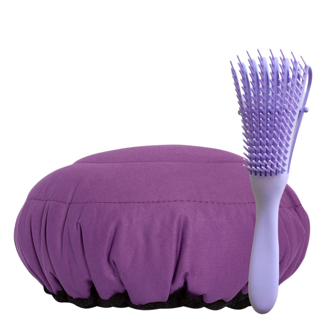 Deep Conditioning Flaxseed Heat Cap, Reusable, Purple Microwavable Hair ...