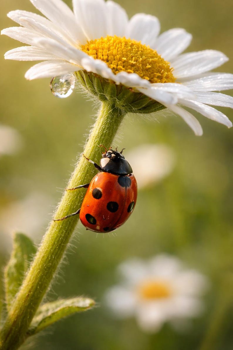 Ladybug on Daisy Macro Photograph – Garden Insect Wall Art - Etsy