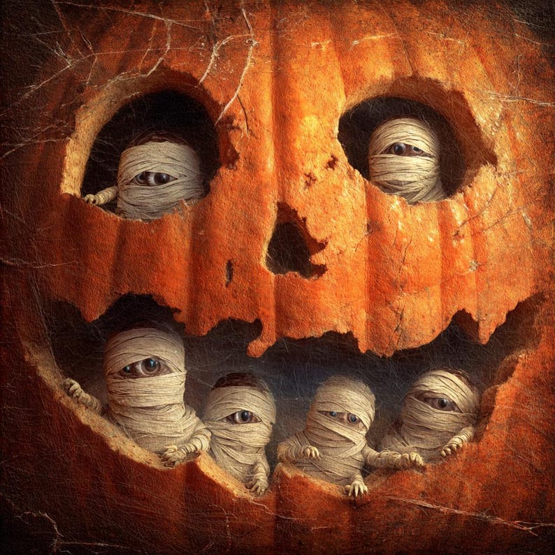 Pumpkin Mummy Party – Family Friendly Halloween Poster Digital Download ...