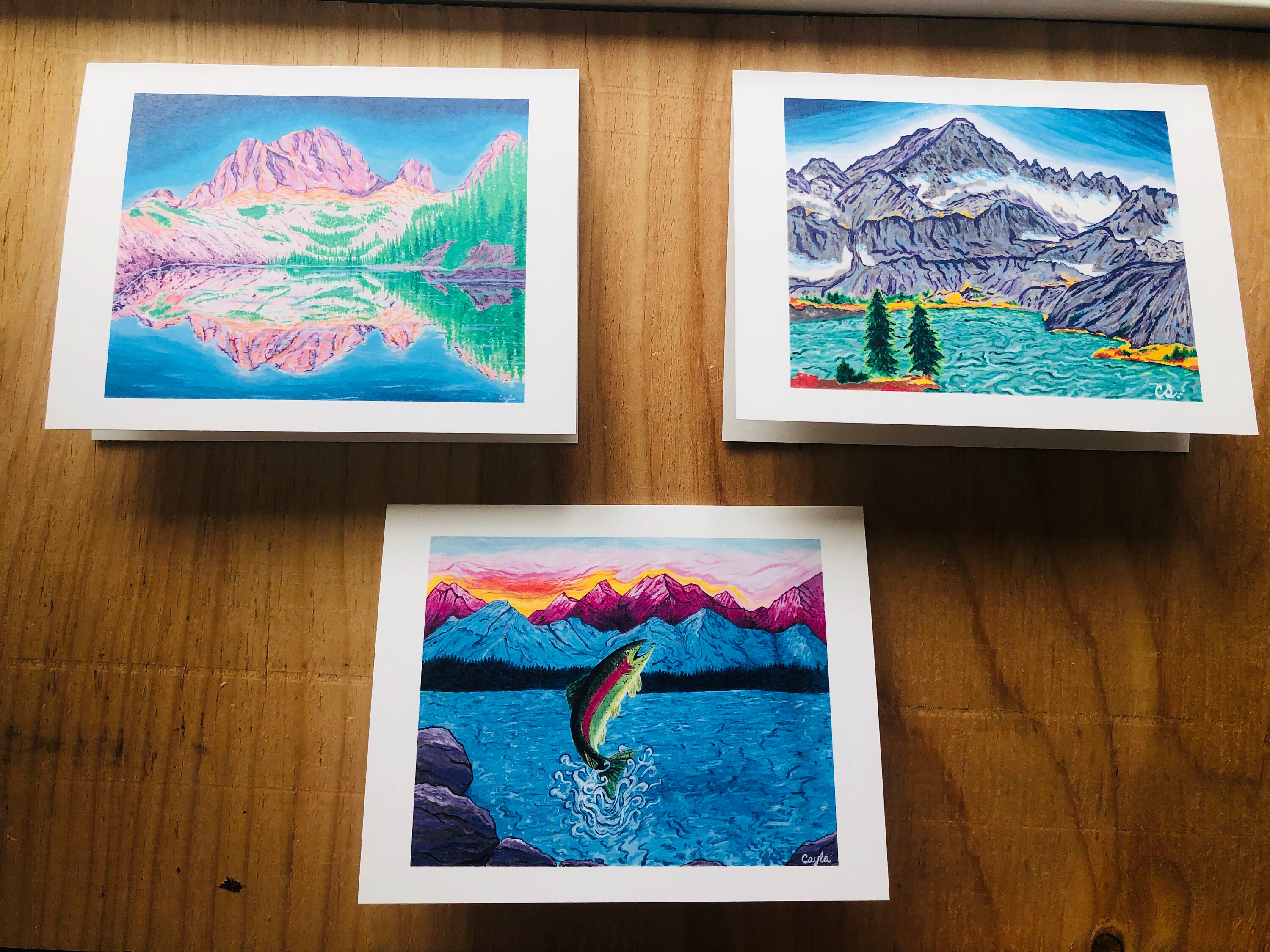 Mountain Set of 3 Blank Cards - Etsy