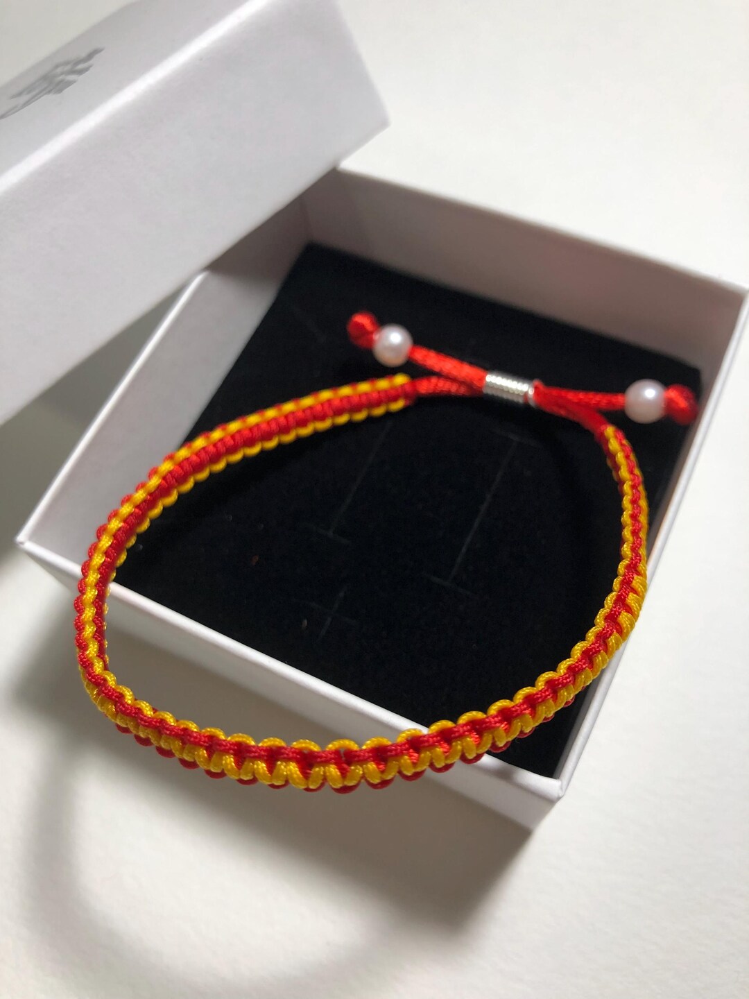 Serenity Knot – Handwoven Boho Bracelet – Red and Golden - Etsy