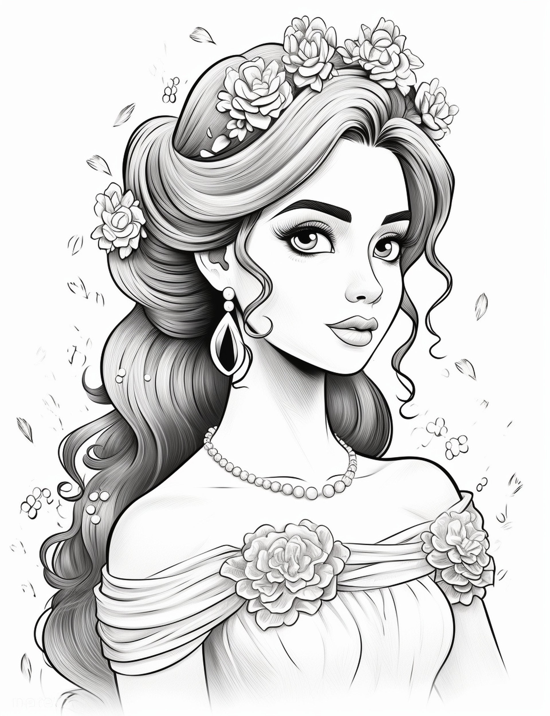 40 Coloring Pages of Pretty Girls. Good for Both Adults and Children ...