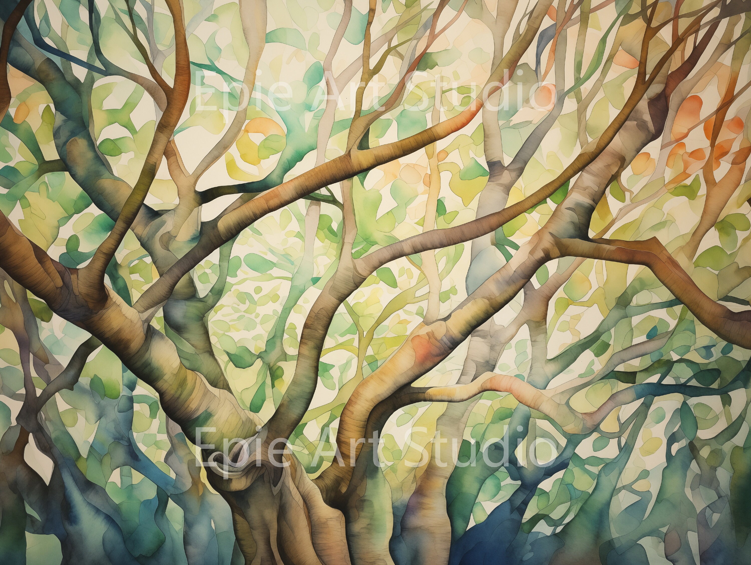 Landscape of Trees Premium Painting for Printing by Epie Art Studio ...