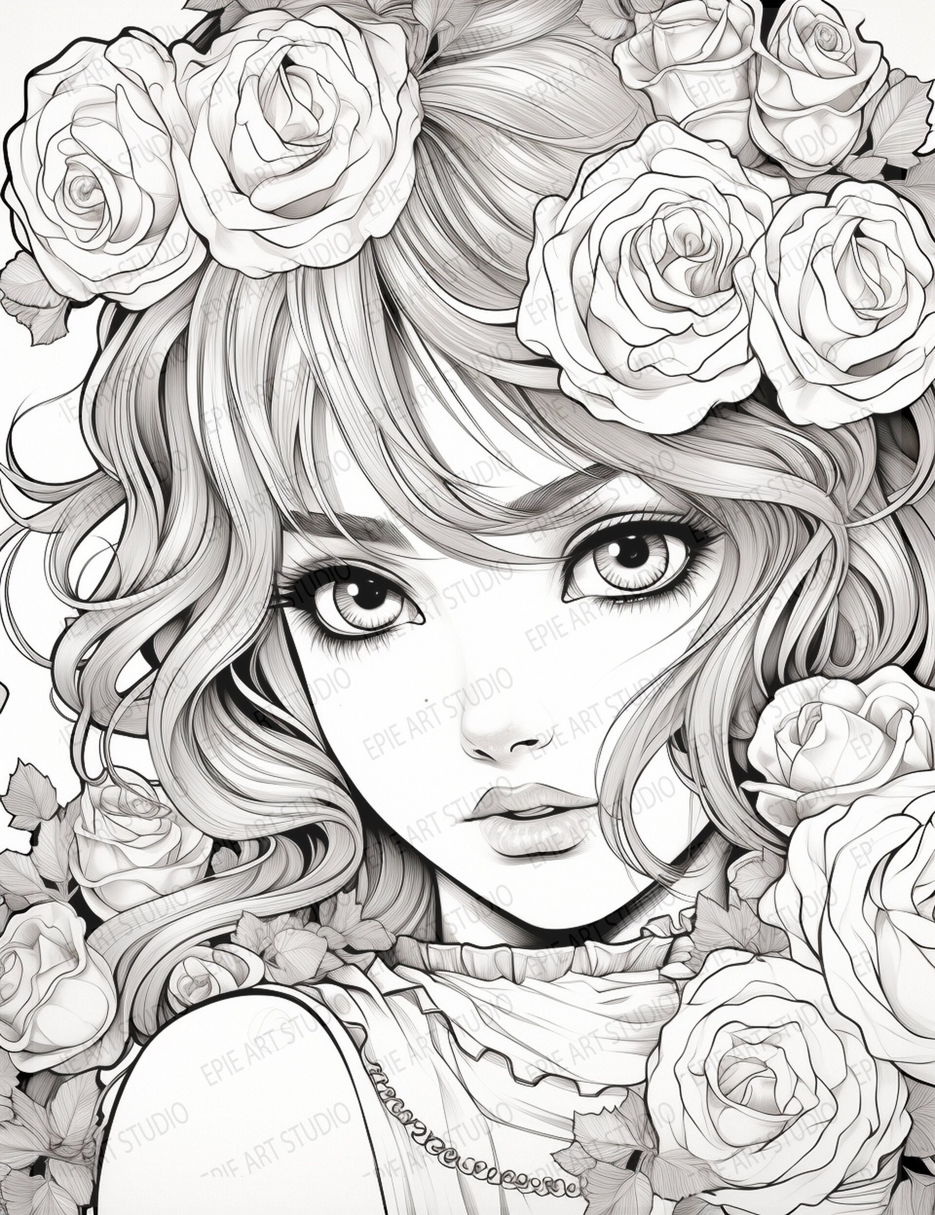 40 Coloring Pages of Pretty Girls. Good for Both Adults and Children ...