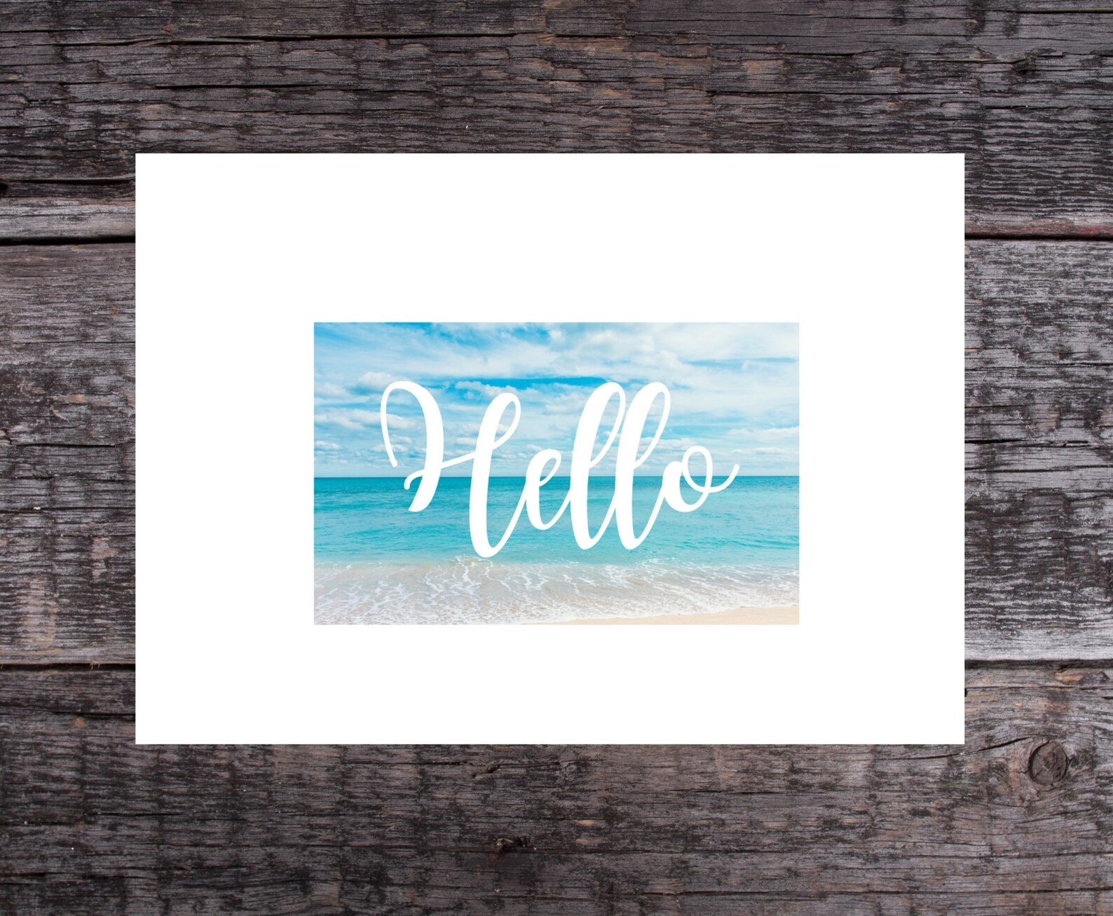 Hello/ Beach Themed Greeting Card digital download | Etsy