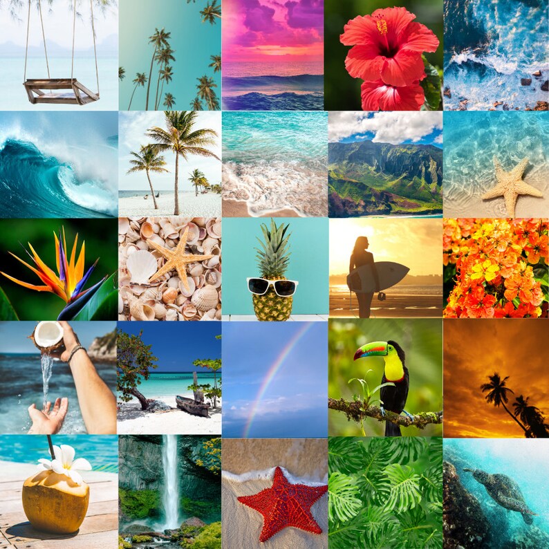 Tropical Paradise Aesthetic Wall Collage Digital Download - Etsy