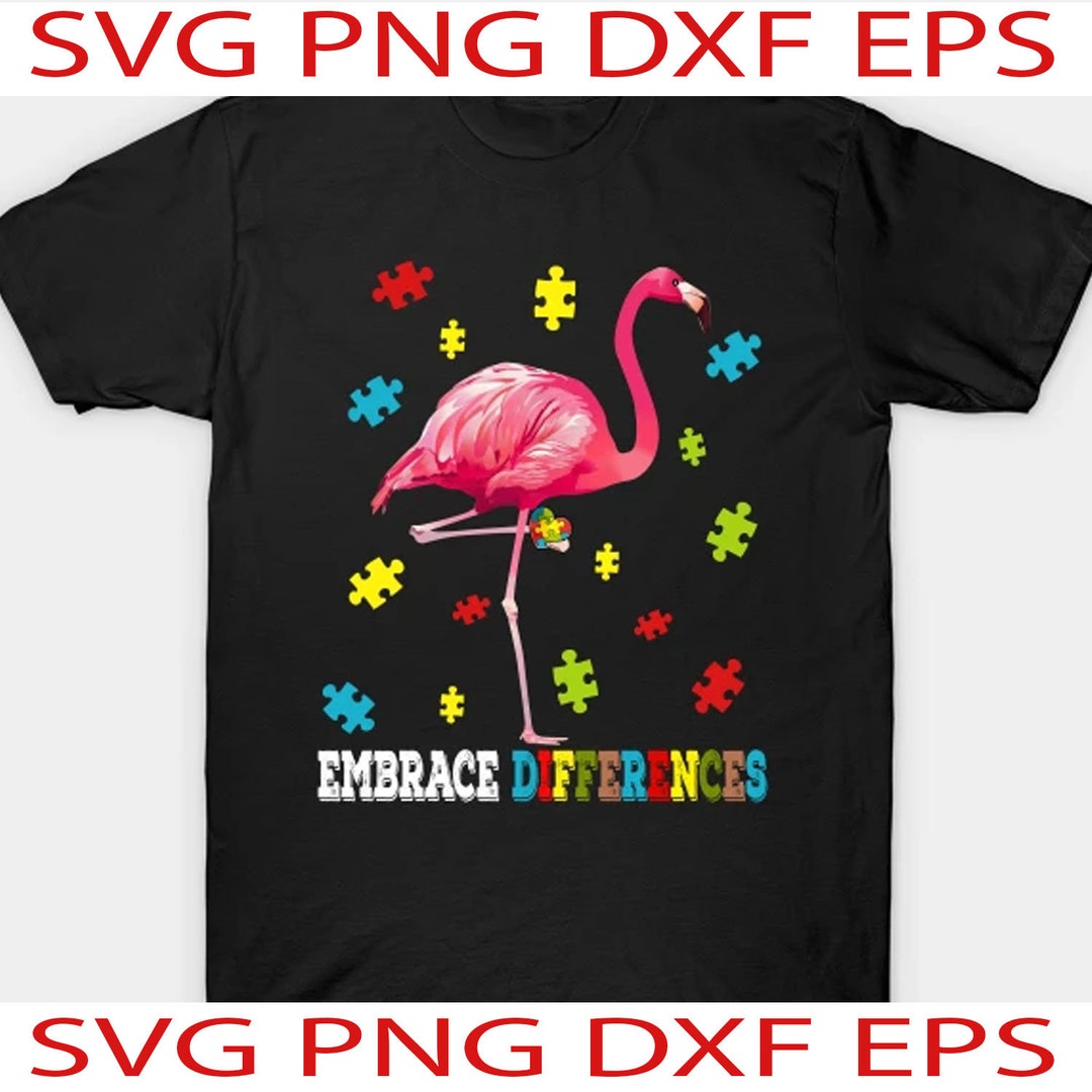 Flamingo Puzzle Piece Autism Awareness Svg Autism Puzzle Svg - Etsy
