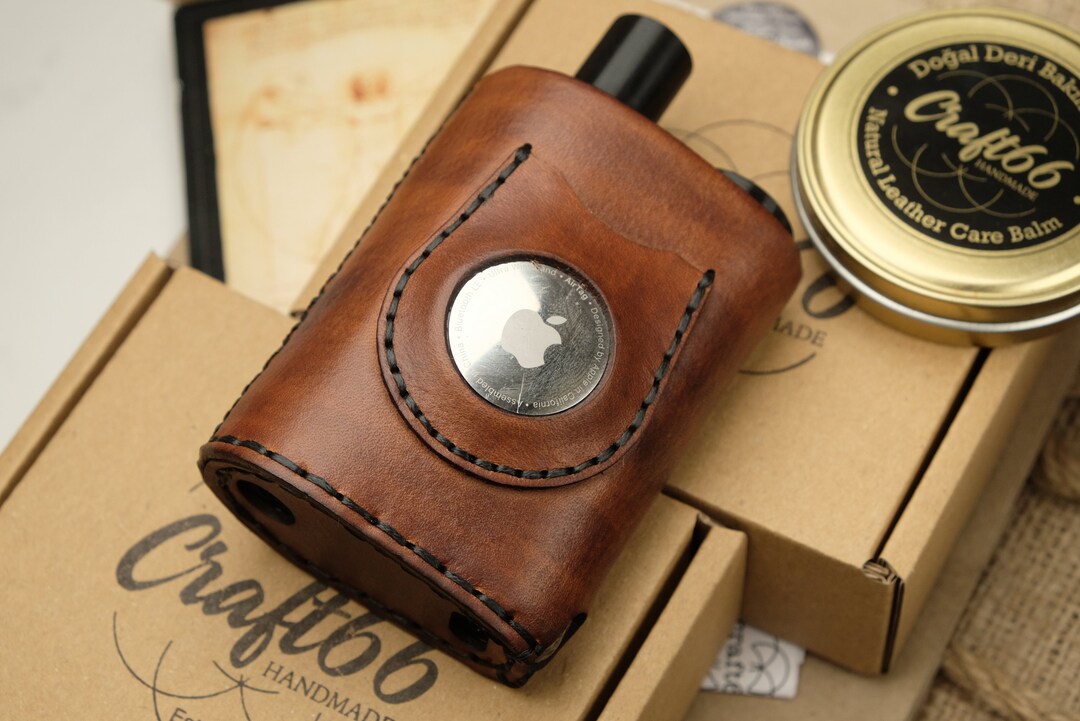 Tiny Might 2 Leather Case With AirTag Holder - AirTag Pocket - AirTag ...