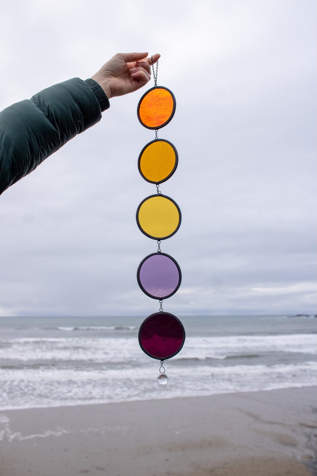 Drip Drop Suncatcher in Sunset Colorway With Rainbow Making - Etsy