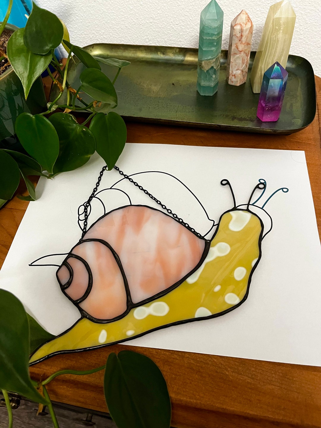 Stained Glass Snail Digital PDF Pattern Outline - Etsy UK