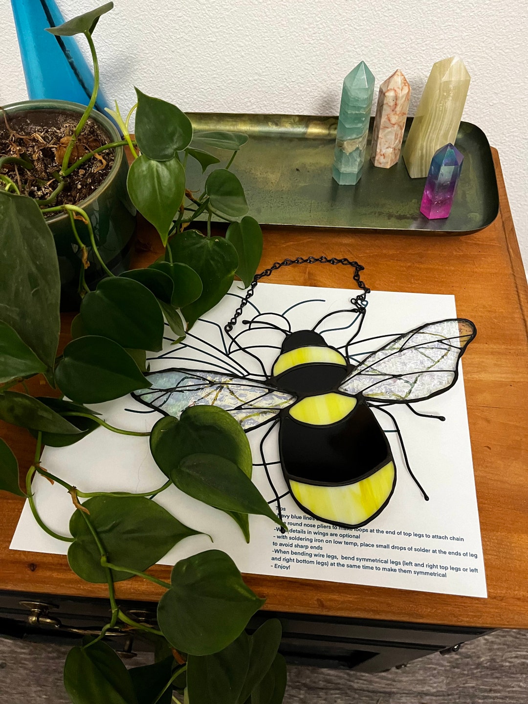 Bumble Bee Stained Glass Pattern Downloadable PDF - Etsy