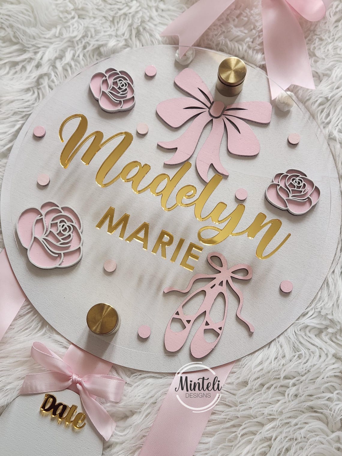 Newborn Baby Birth Stats Board Wood and Acrylic, 3d Style, Nursery ...