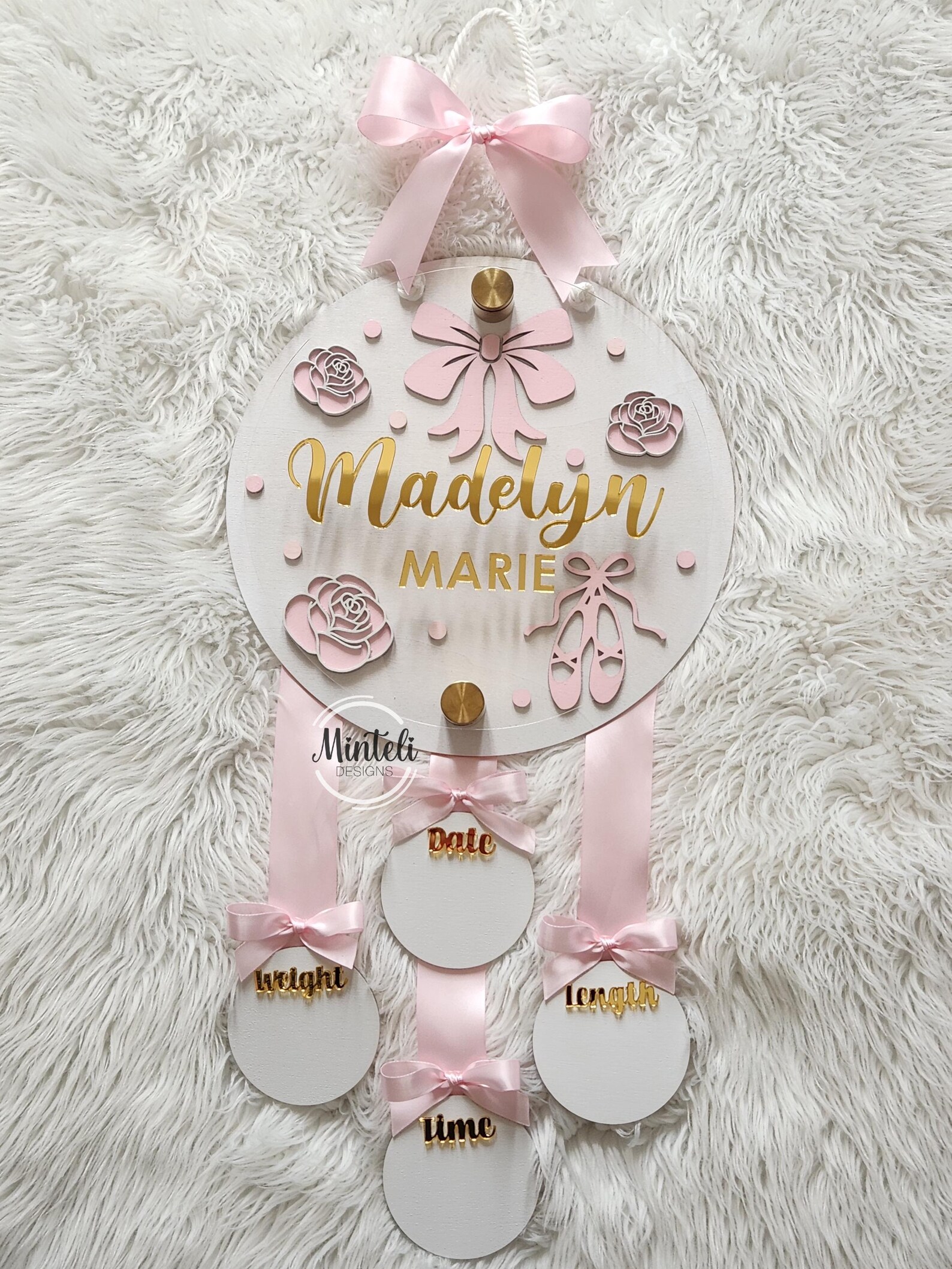 Newborn Baby Birth Stats Board Wood and Acrylic, 3d Style, Nursery ...