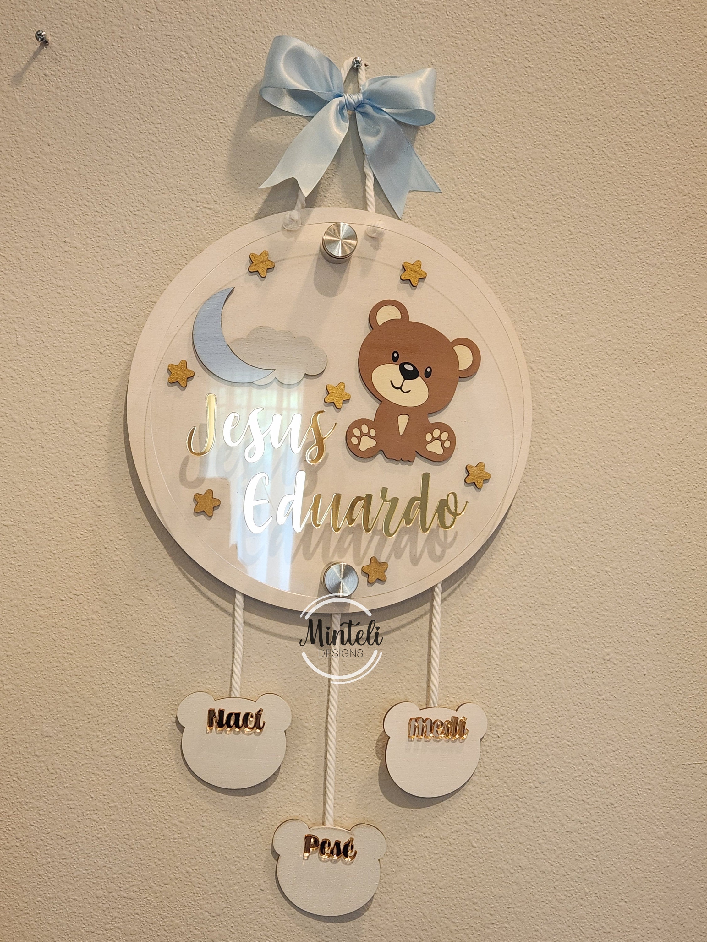 Newborn Baby Birth Stats Board Wood and Acrylic, 3d Style, Nursery ...