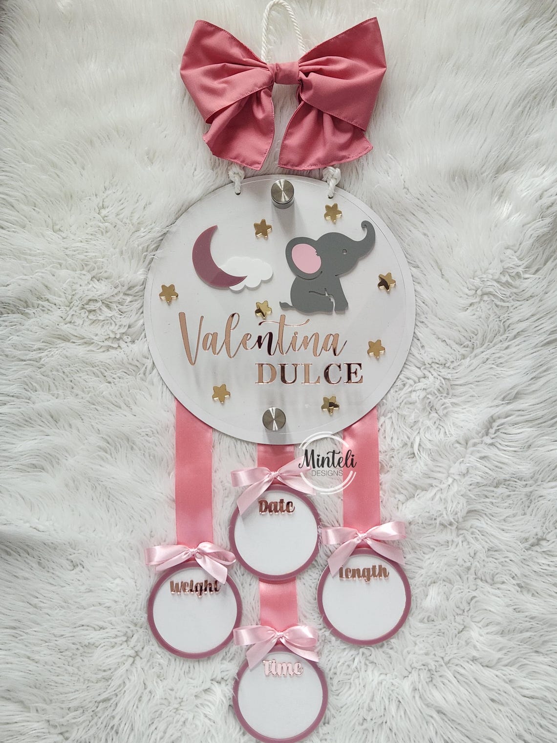 Newborn Baby Birth Stats Board Hanger Wood & Acrylic, 3d Style ...