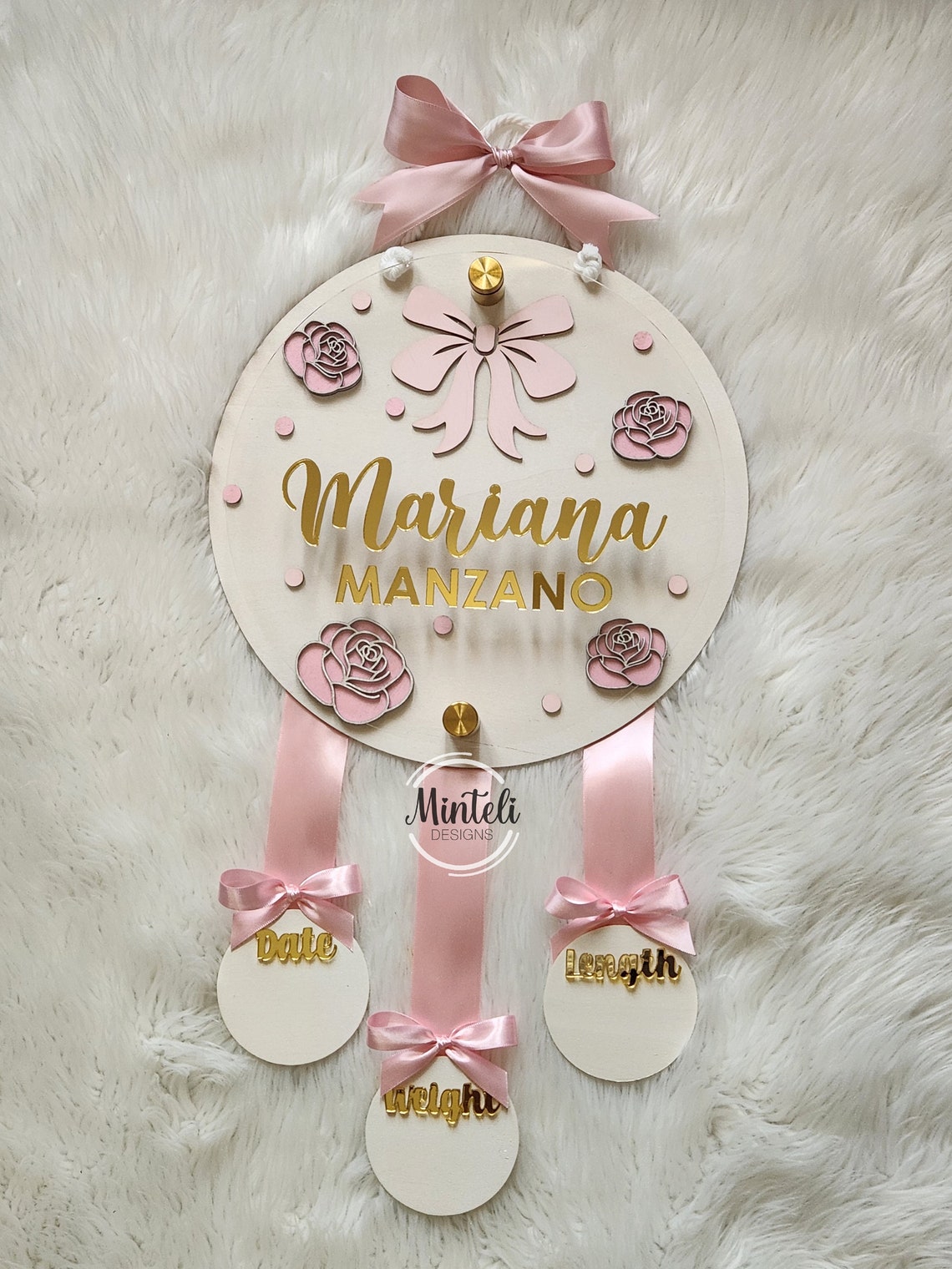 Newborn Baby Birth Stats Board Wood and Acrylic, 3d Style, Nursery ...