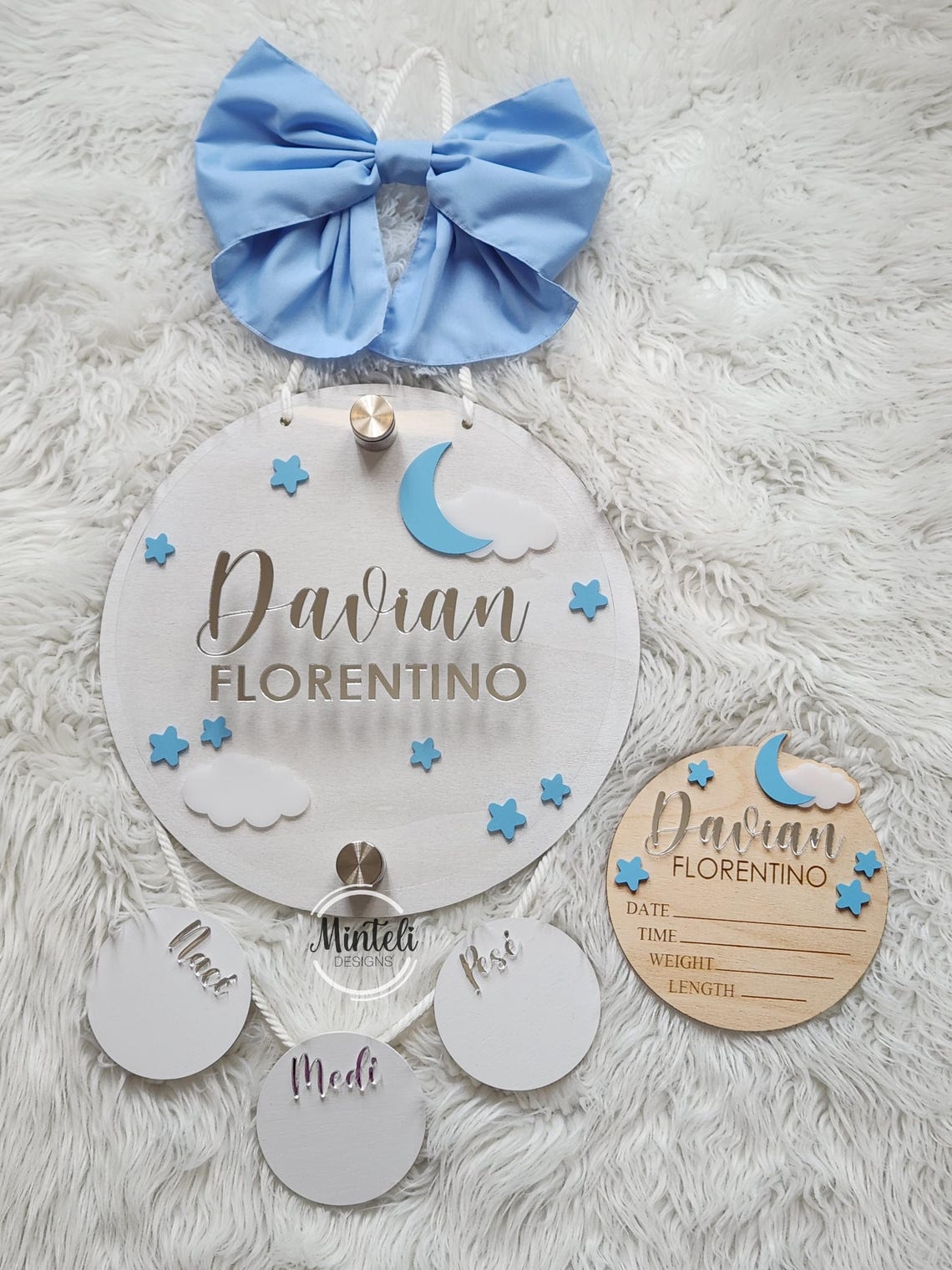 Newborn Baby Birth Stats Board Wood & Acrylic, 3d Style, Nursery Modern ...