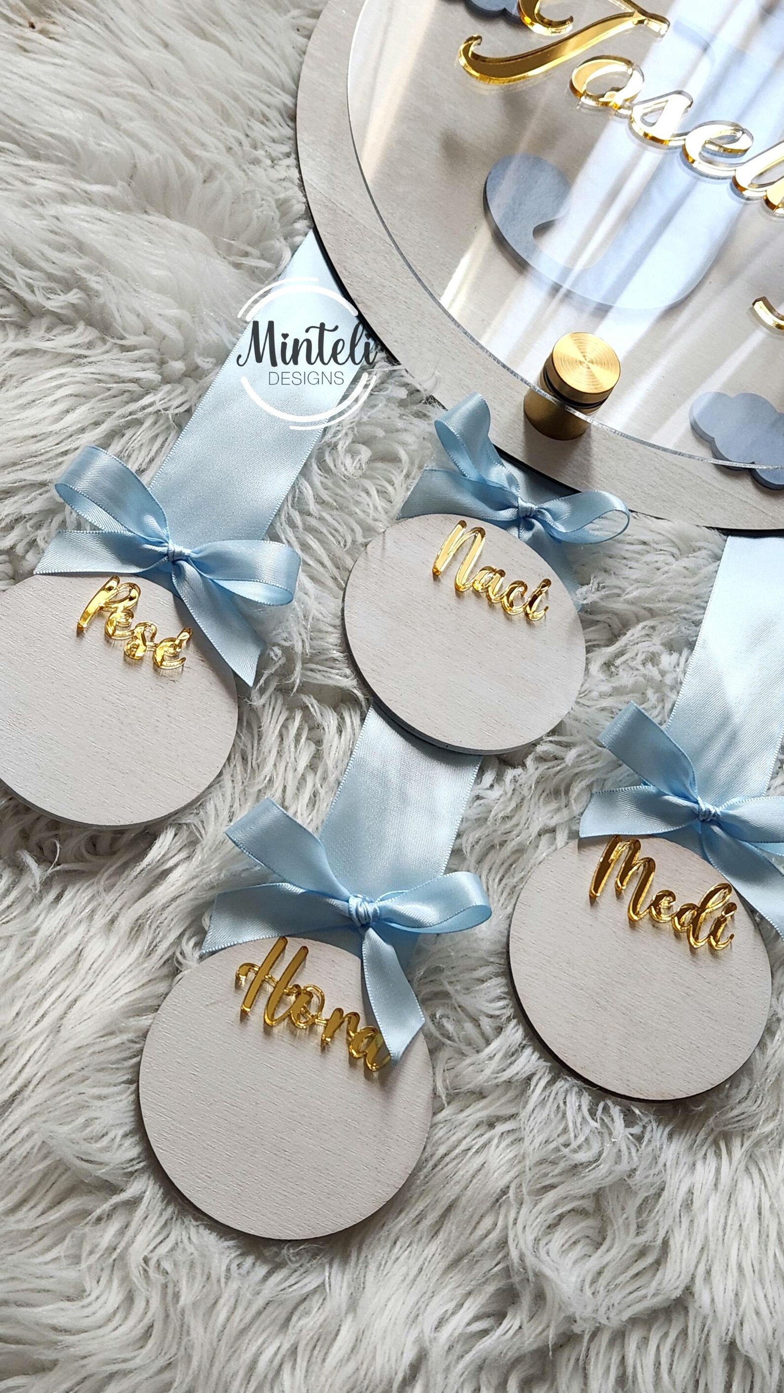 Cloud Newborn Baby Birth Stats Board Hanger Wood & Acrylic, Nursery ...