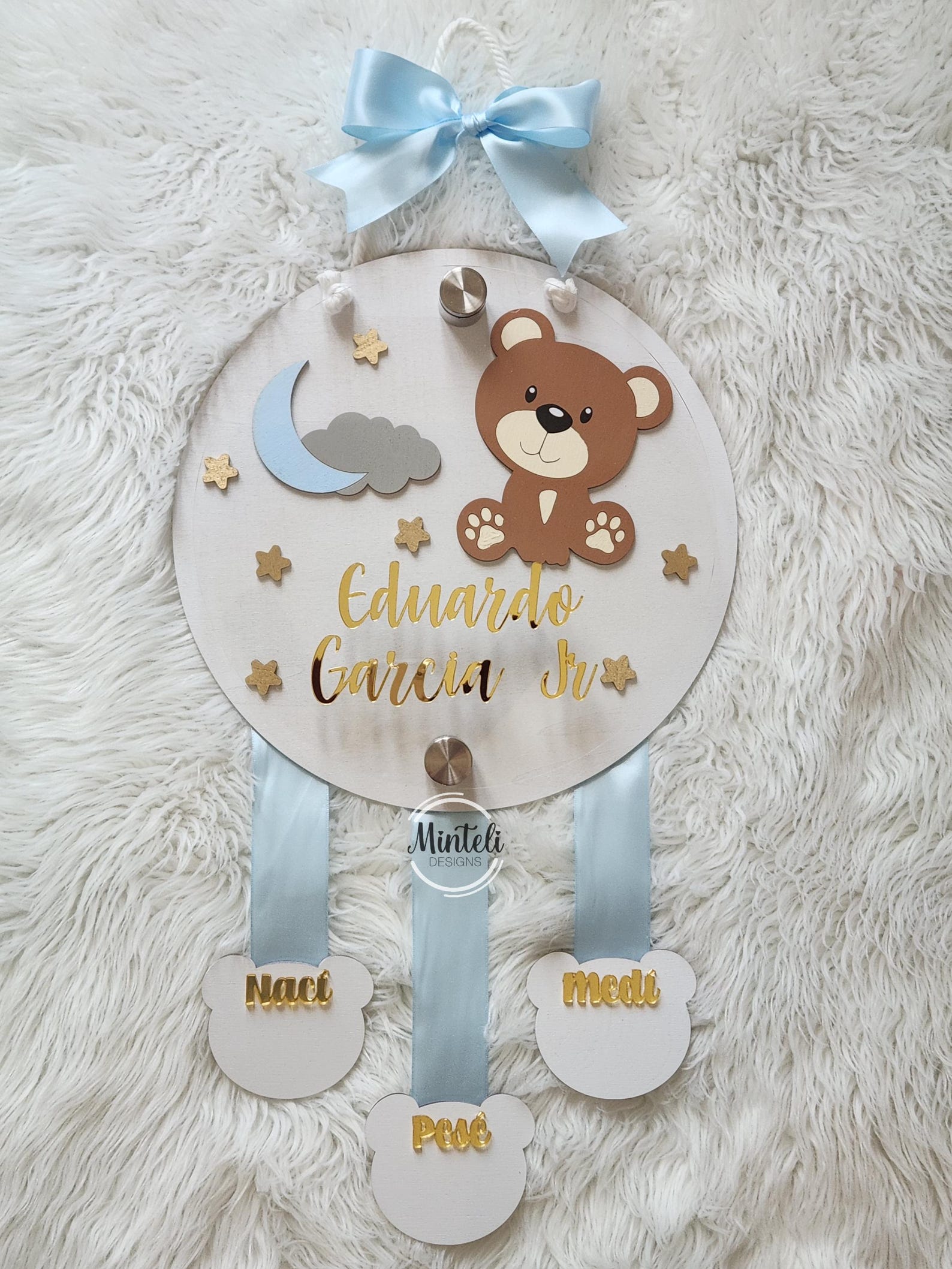 Newborn Baby Birth Stats Board Wood and Acrylic, 3d Style, Nursery ...