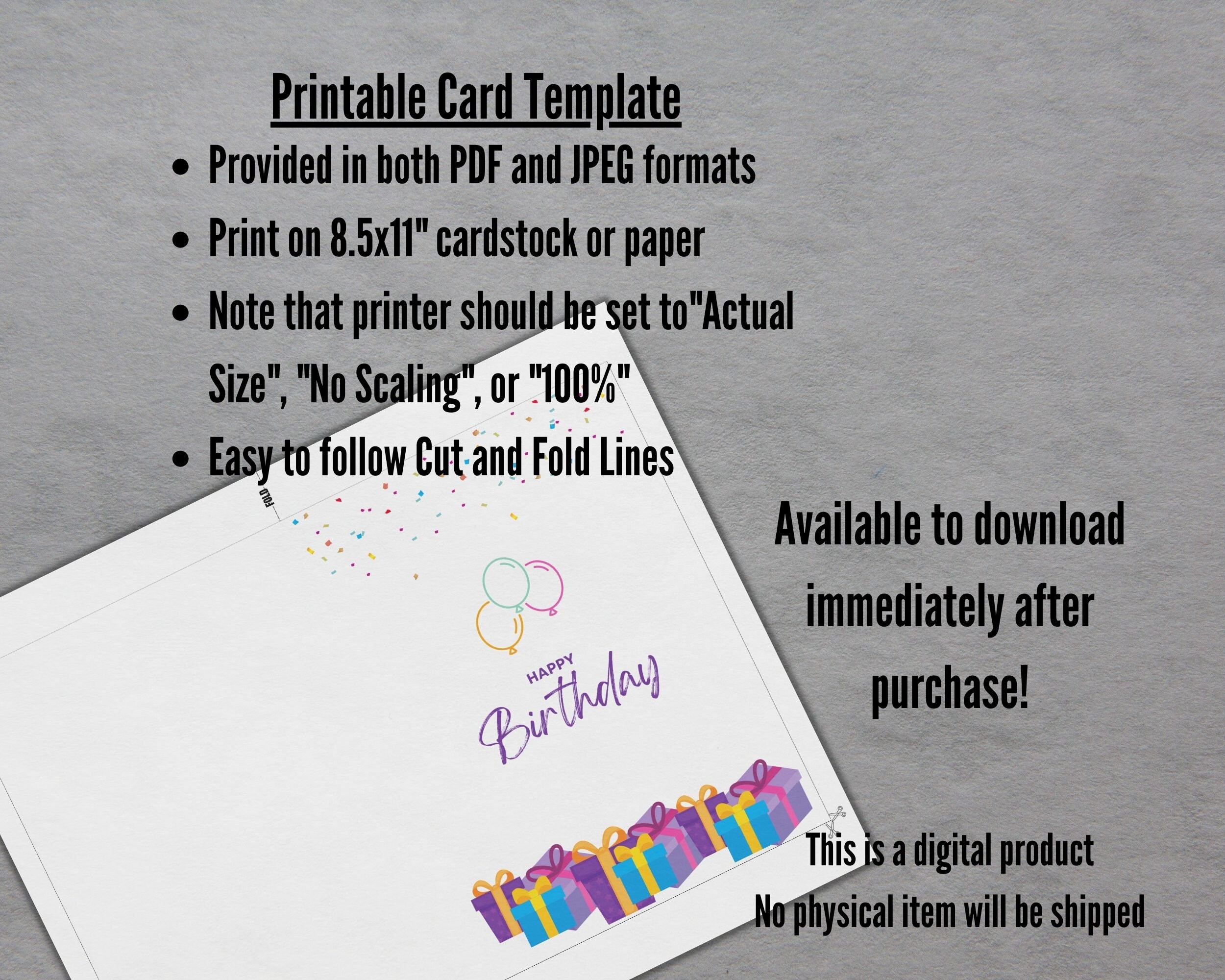 Printable Birthday Card Birthday Card Printable Digital - Etsy