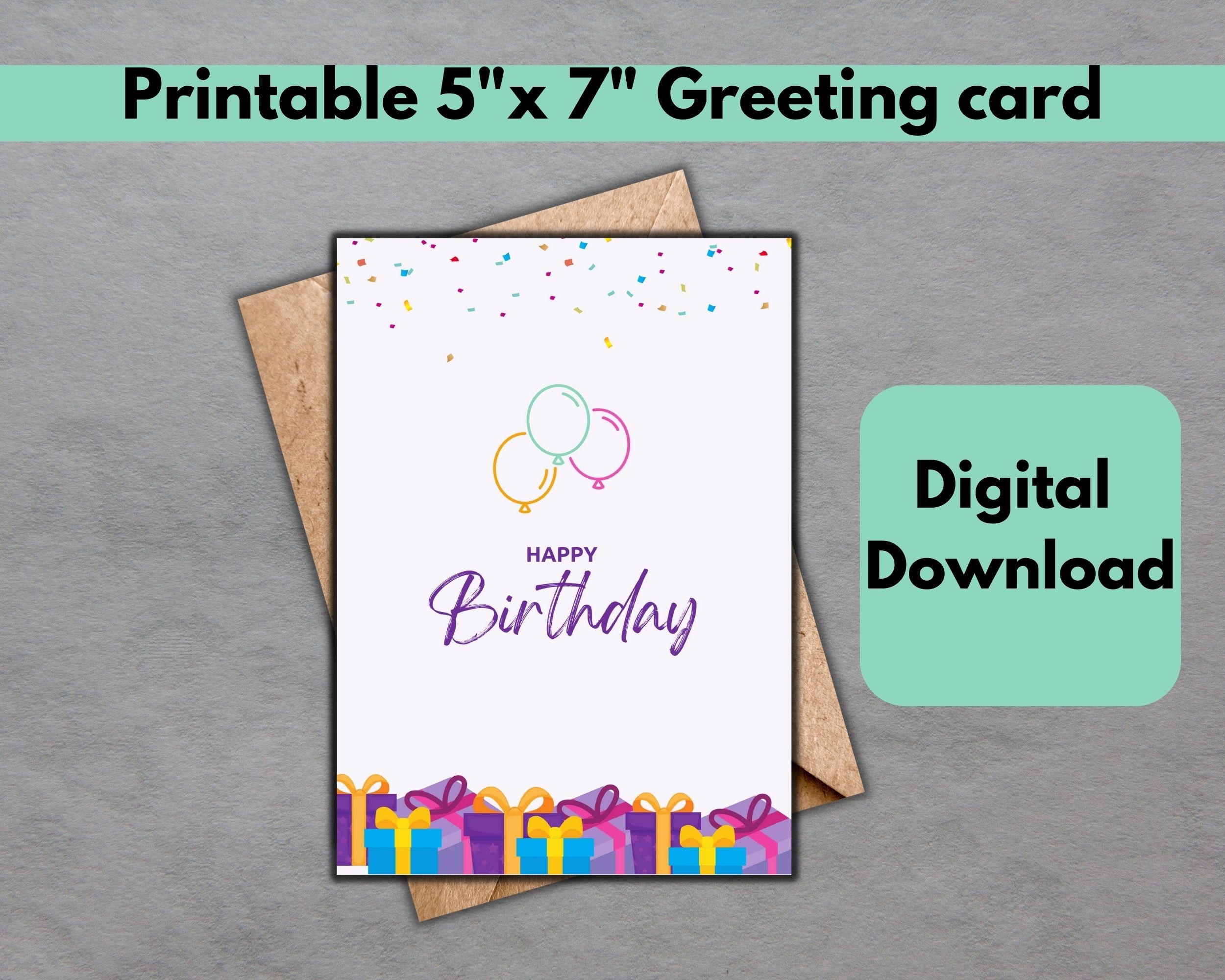 Printable Birthday Card Birthday Card Printable Digital - Etsy