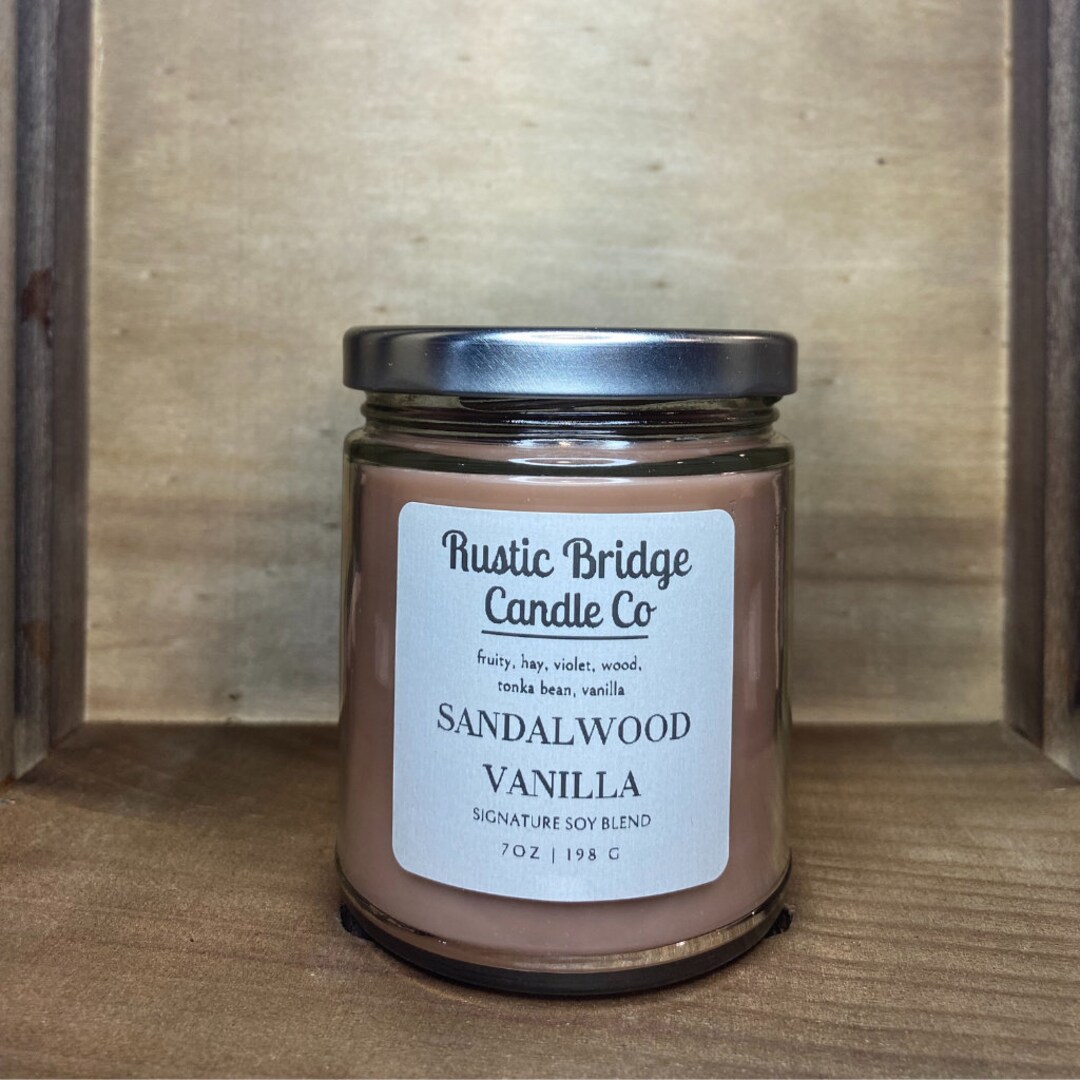Sandalwood Vanilla - 7oz Candle Hand Poured Soy Wax Blend - Etsy