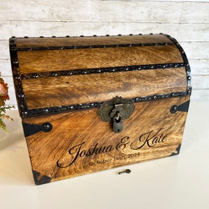 Wedding Treasure Chest Card Box With Slot, Personalization, Antique ...
