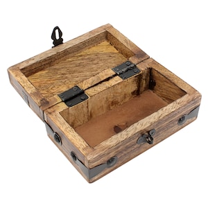 Wooden Treasure Chest Keepsake Box Flat Top small by Nautical Cove - Etsy