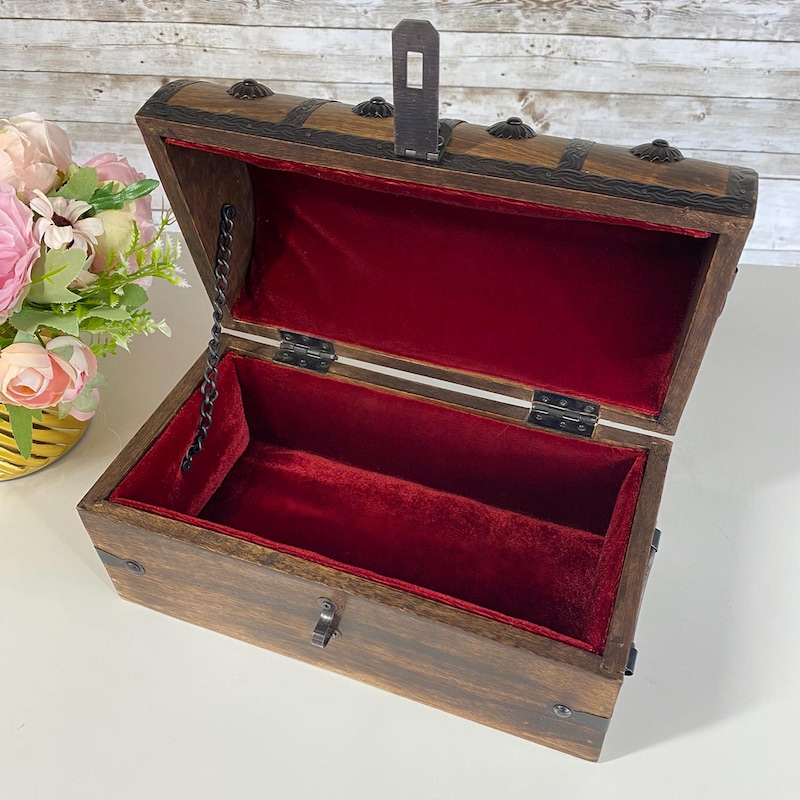 Velvet Lined Wooden Chest - Etsy