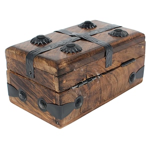 Wooden Treasure Chest Keepsake Box Flat Top small by Nautical Cove - Etsy