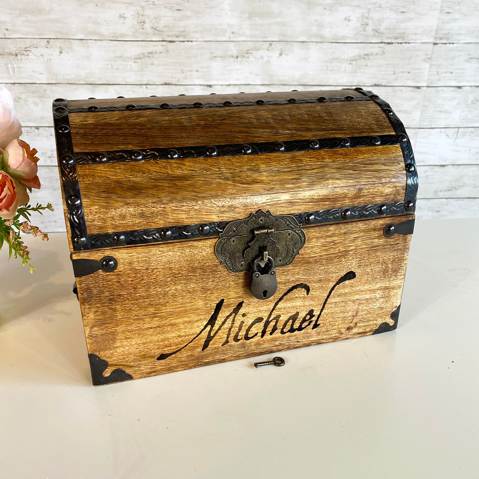 Personalized Wooden Pirate Treasure Chest, Lock and Keys Included ...